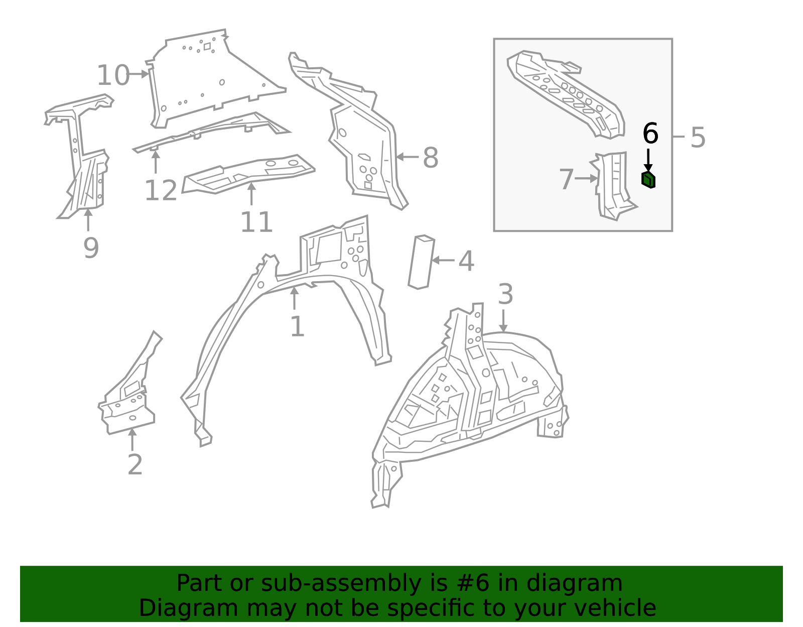 2019-2025 Toyota Inner Quarter Panel Reinforcement 61745-0R050 | Parts ...