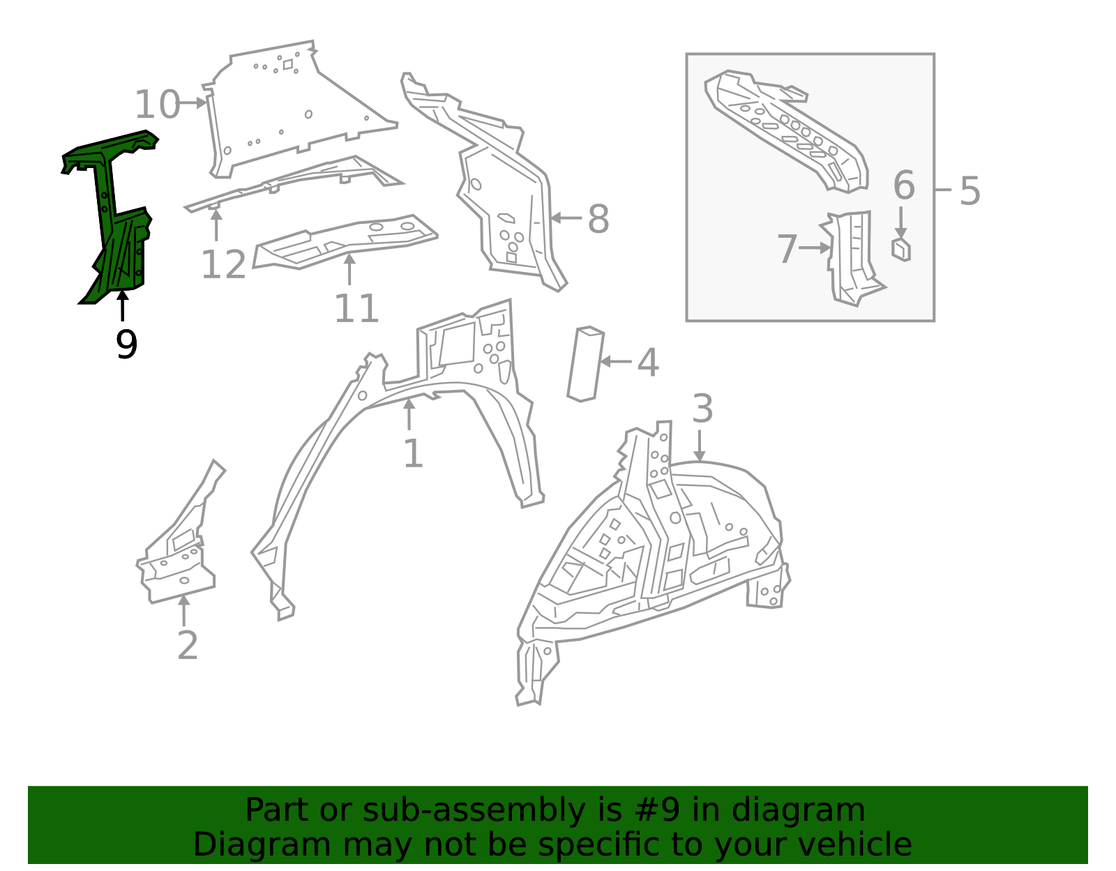 2019-2025 Toyota 2019-2024 Toyota - Inner Quarter Reinforced 61701 ...