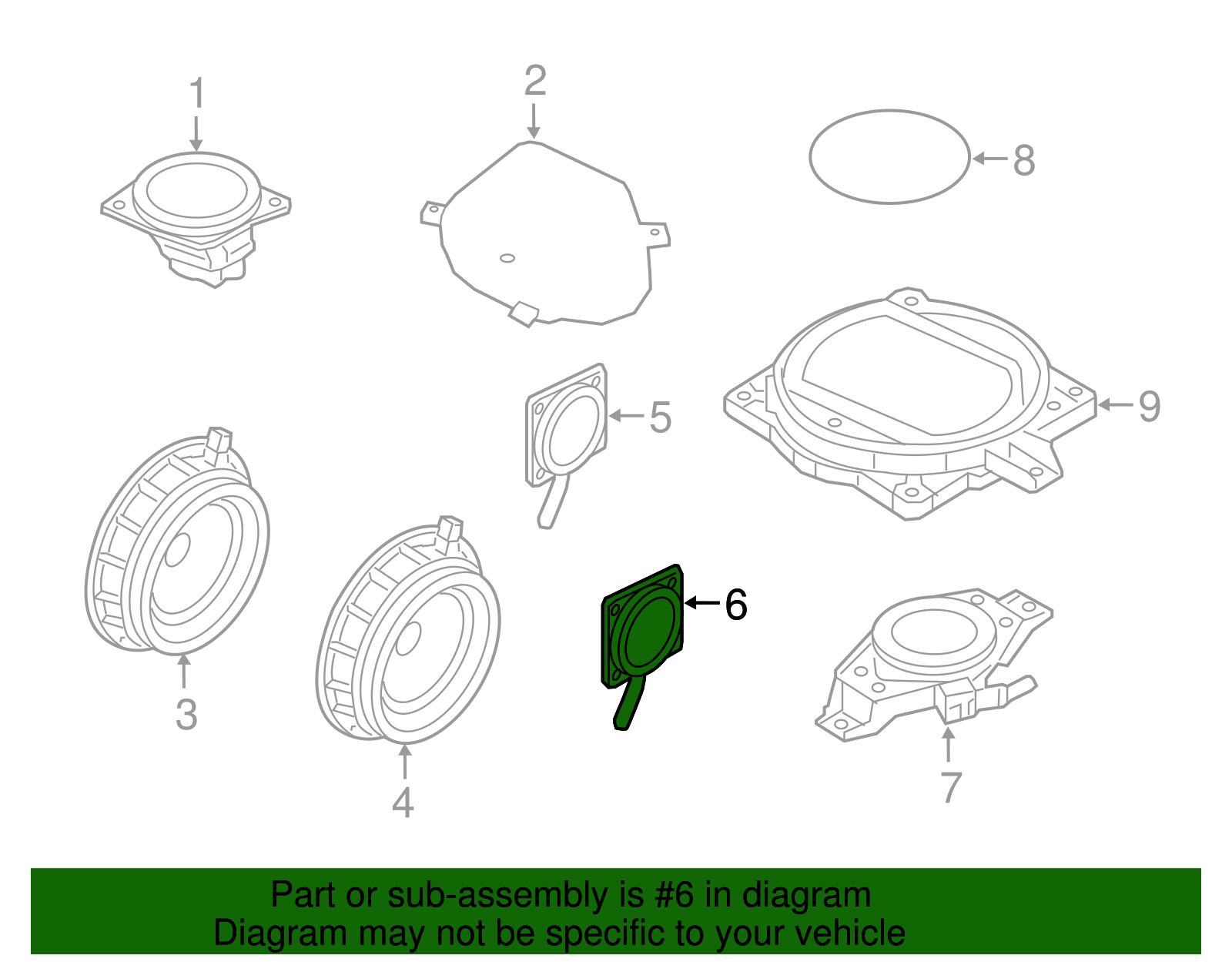 Hyundai - 96316-B1050 - Tweeter - 2015-2020 Hyundai | OEM Hyundai Parts ...
