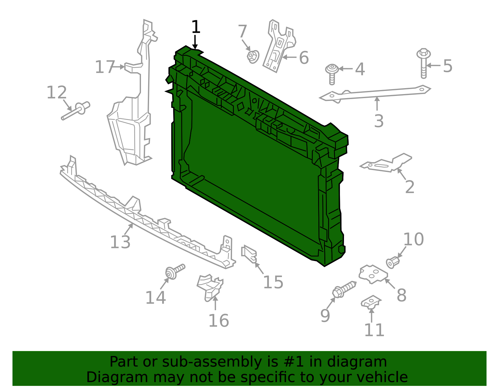 2015-2019 Volkswagen Golf R Radiator Support 5G0-805-588-R | VW Direct ...