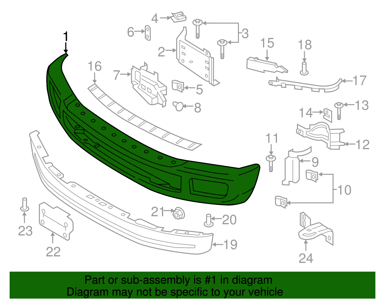 Genuine OEM Ford Part - Bumper Face Bar HC3Z-17757-CB | Genuine OEM ...