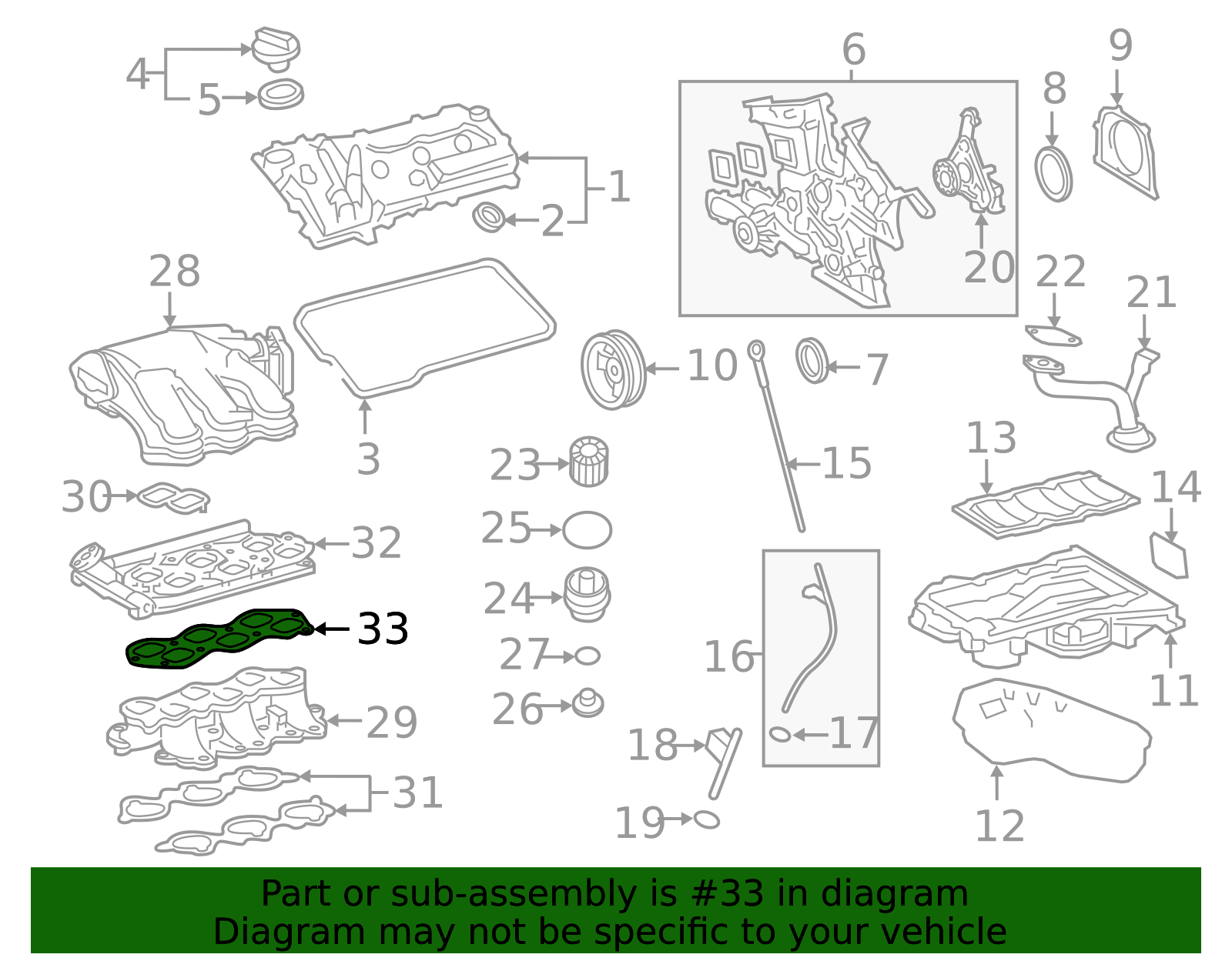17179-31010 - Engine Intake Manifold Gasket 2011-2016 Toyota Highlander ...