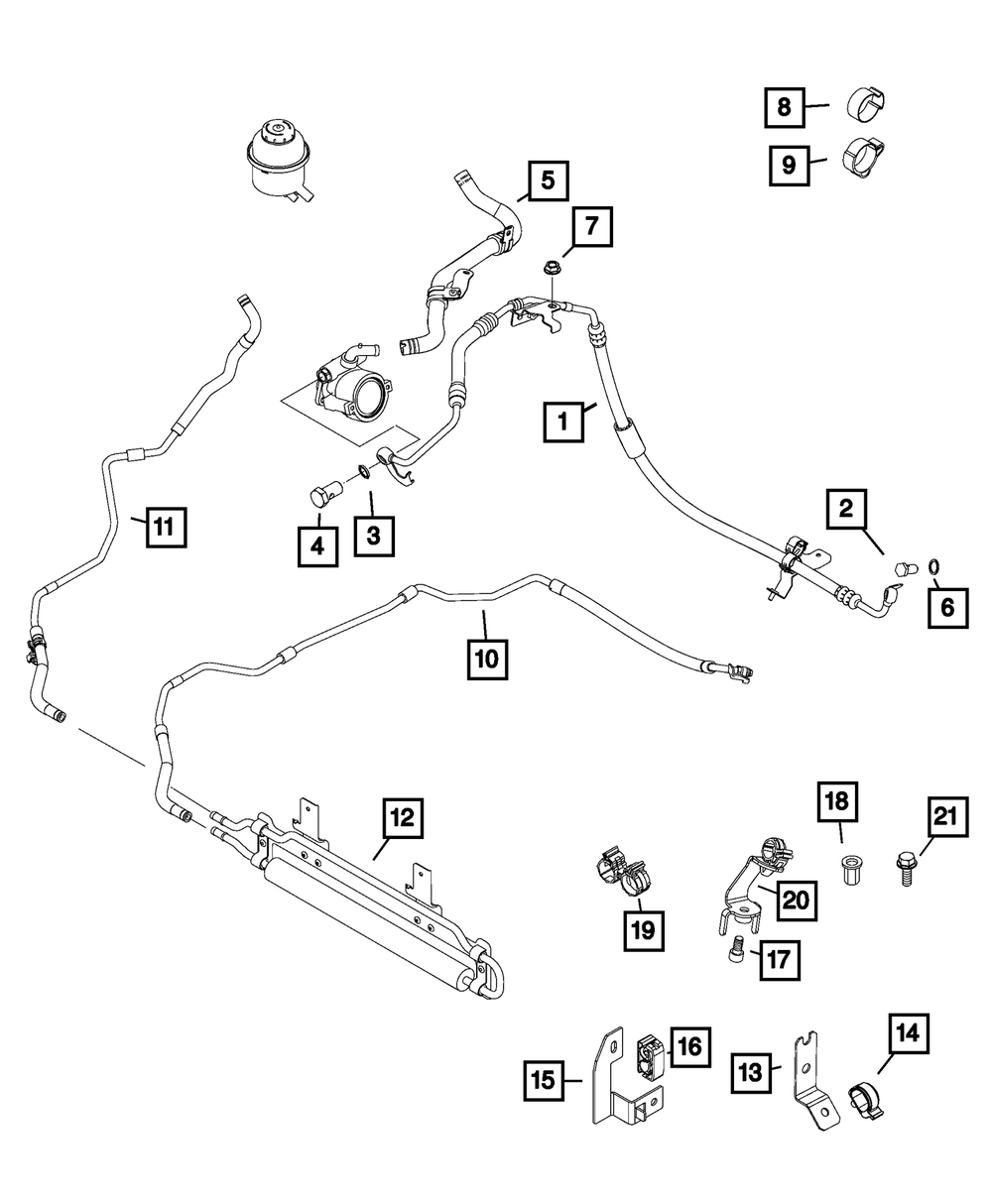 Power Steering Return Hose for 2015-2022 Ram ProMaster City | OEM Mopar ...