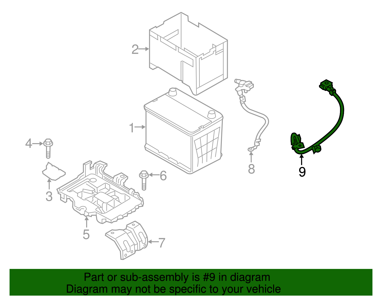 2017-2019 Kia Cadenza | Battery Cable | 91850-F6210 | Kia Auto Parts