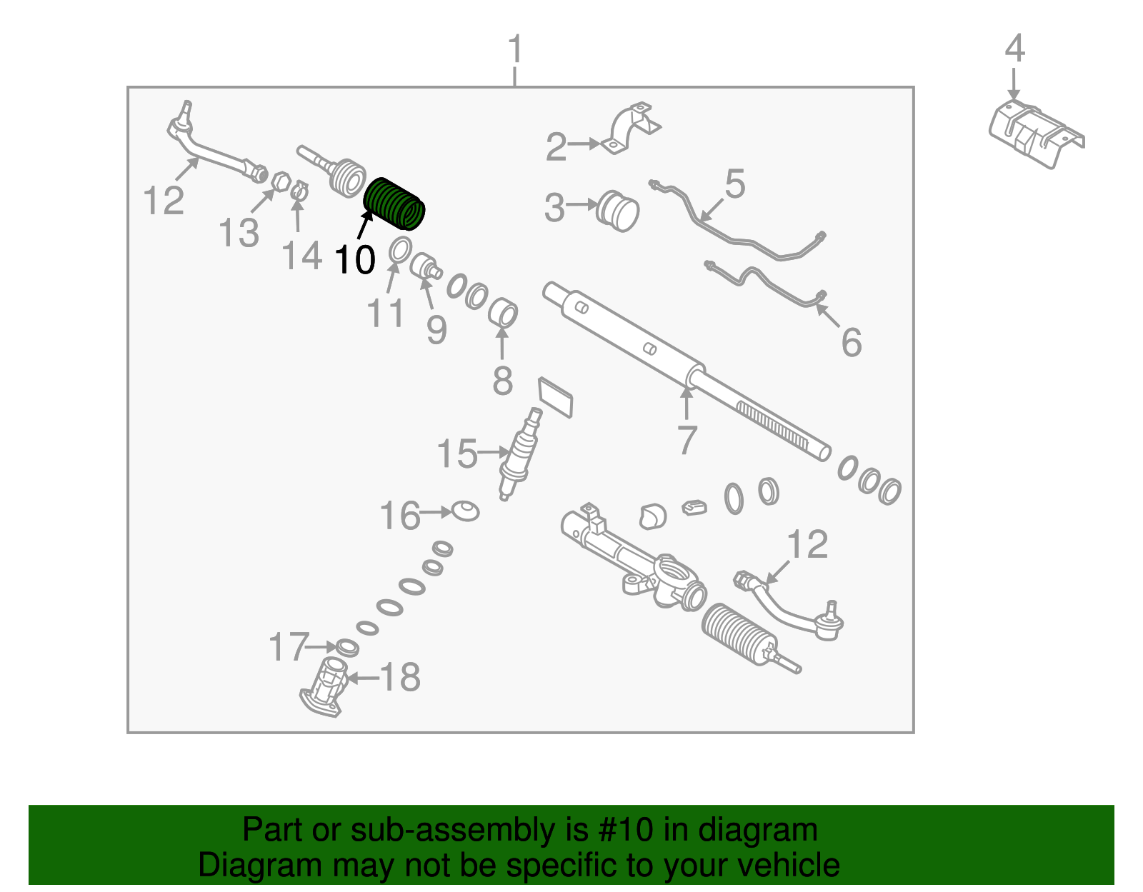 57740-3K000 - Tie Rod Boot 2007-2009 Kia Amanti | Kia.Parts Store