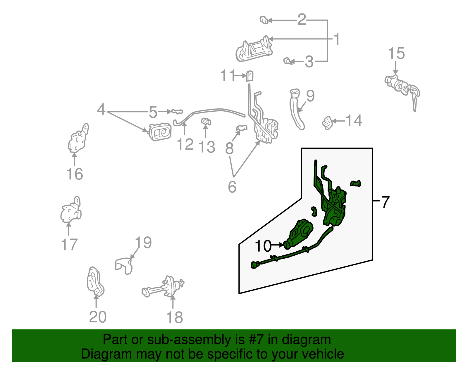 1999-2002 Toyota 4Runner Lock Assembly 69320-35500 | Toyota Parts Center