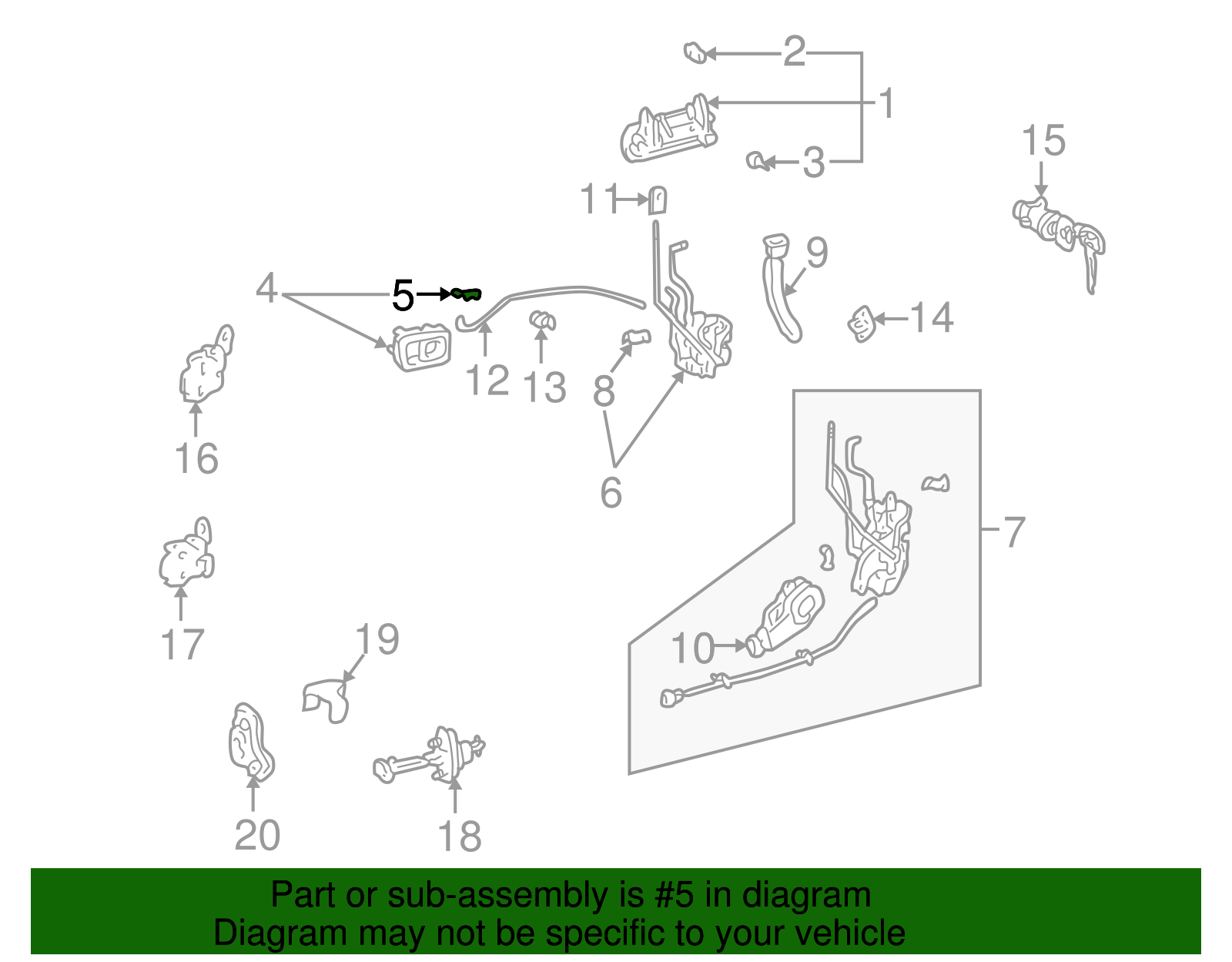69759-20060 - Handle, Inside Snap 1989-2004 Toyota | Longo Toyota Parts