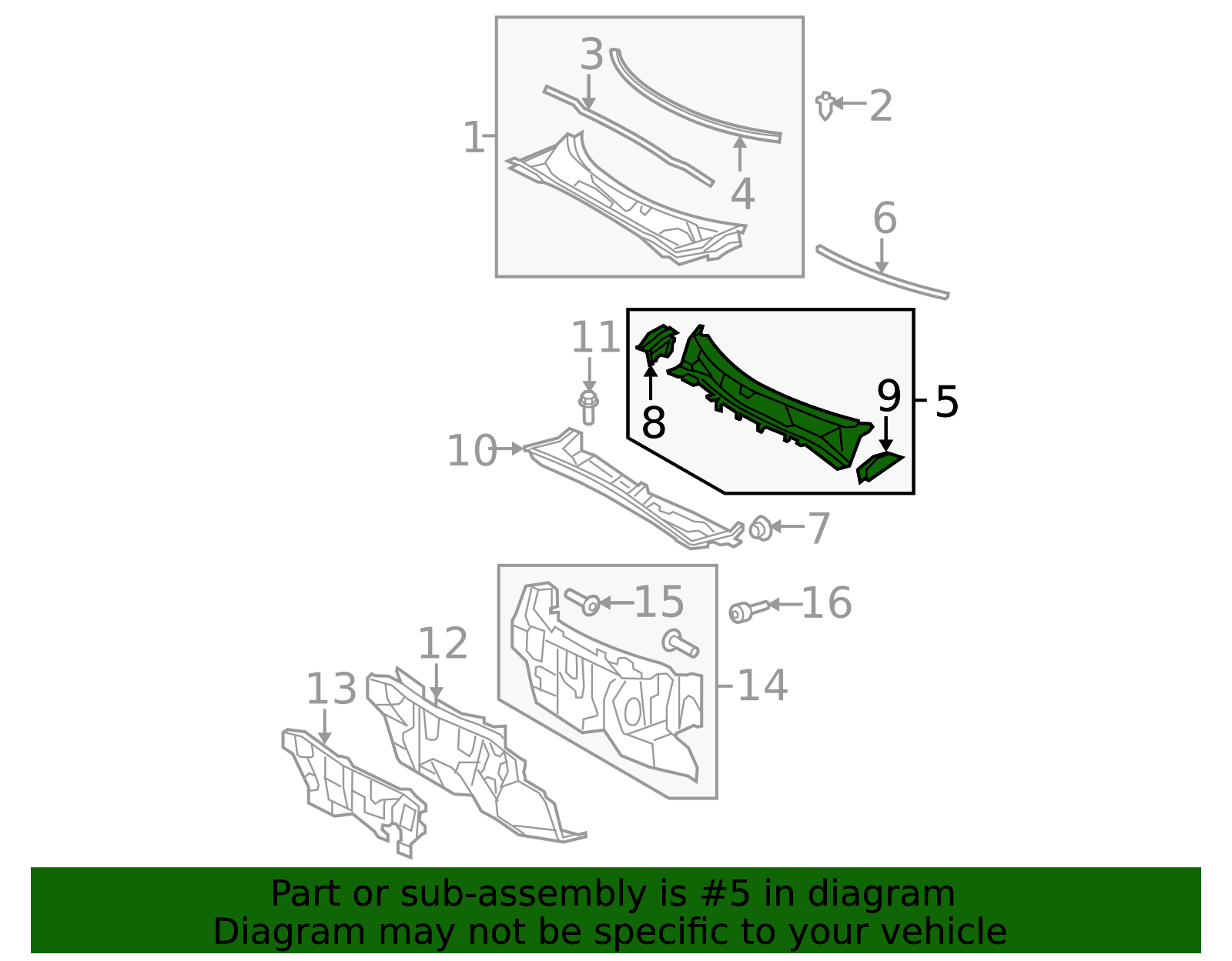 Genuine Official Toyota Cowl Panel part# 55700-0E040 for 2008-2013 ...