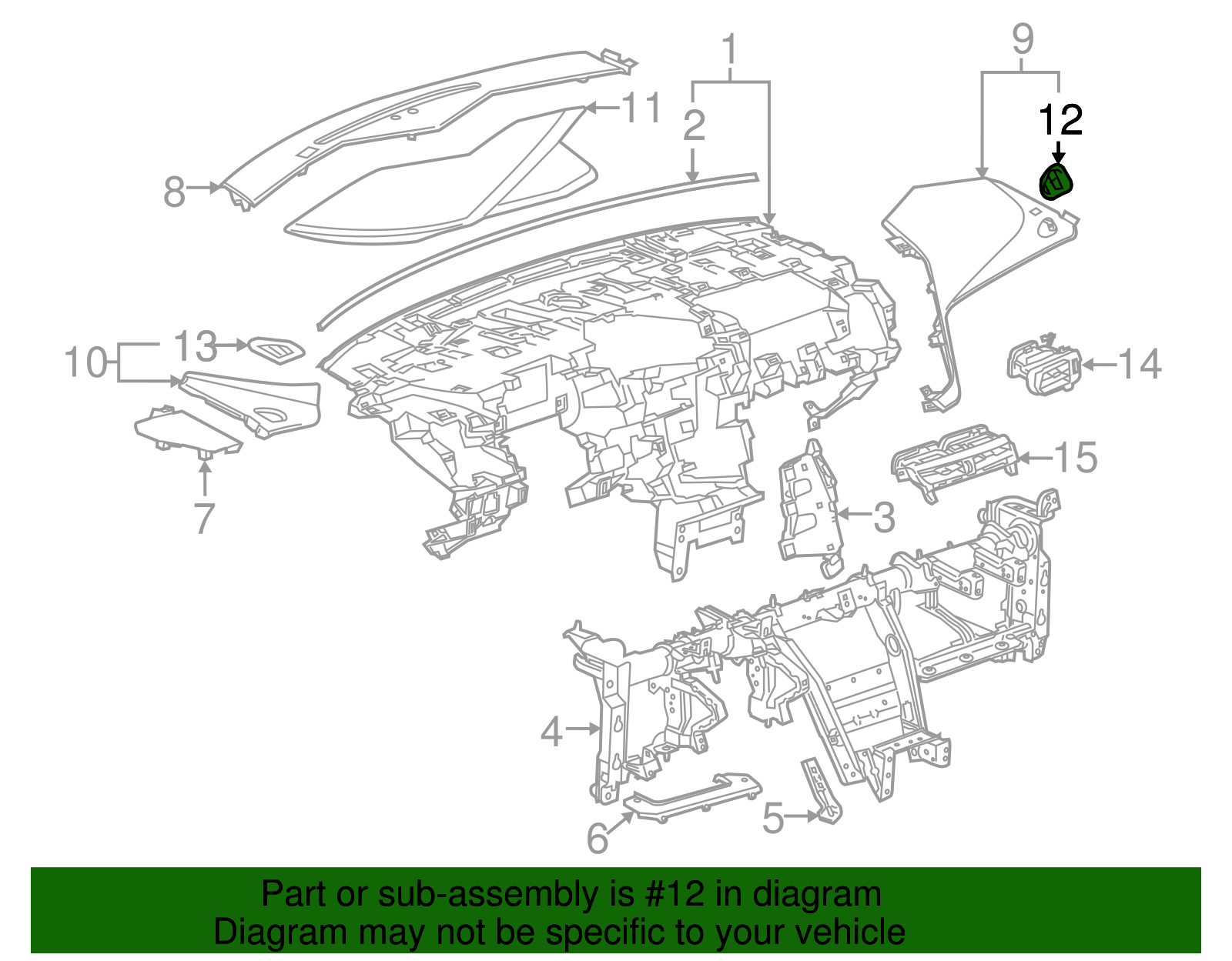 22888852 - 2014-2016 Cadillac ELR - Jet Black Passenger Side Window ...