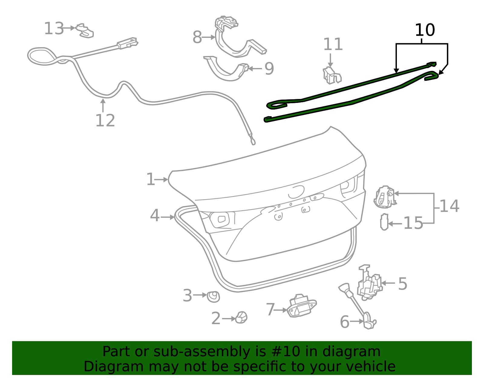 64532-07020 - Trunk Torque Rod 2013-2018 Toyota Avalon | Group 1 Auto Parts
