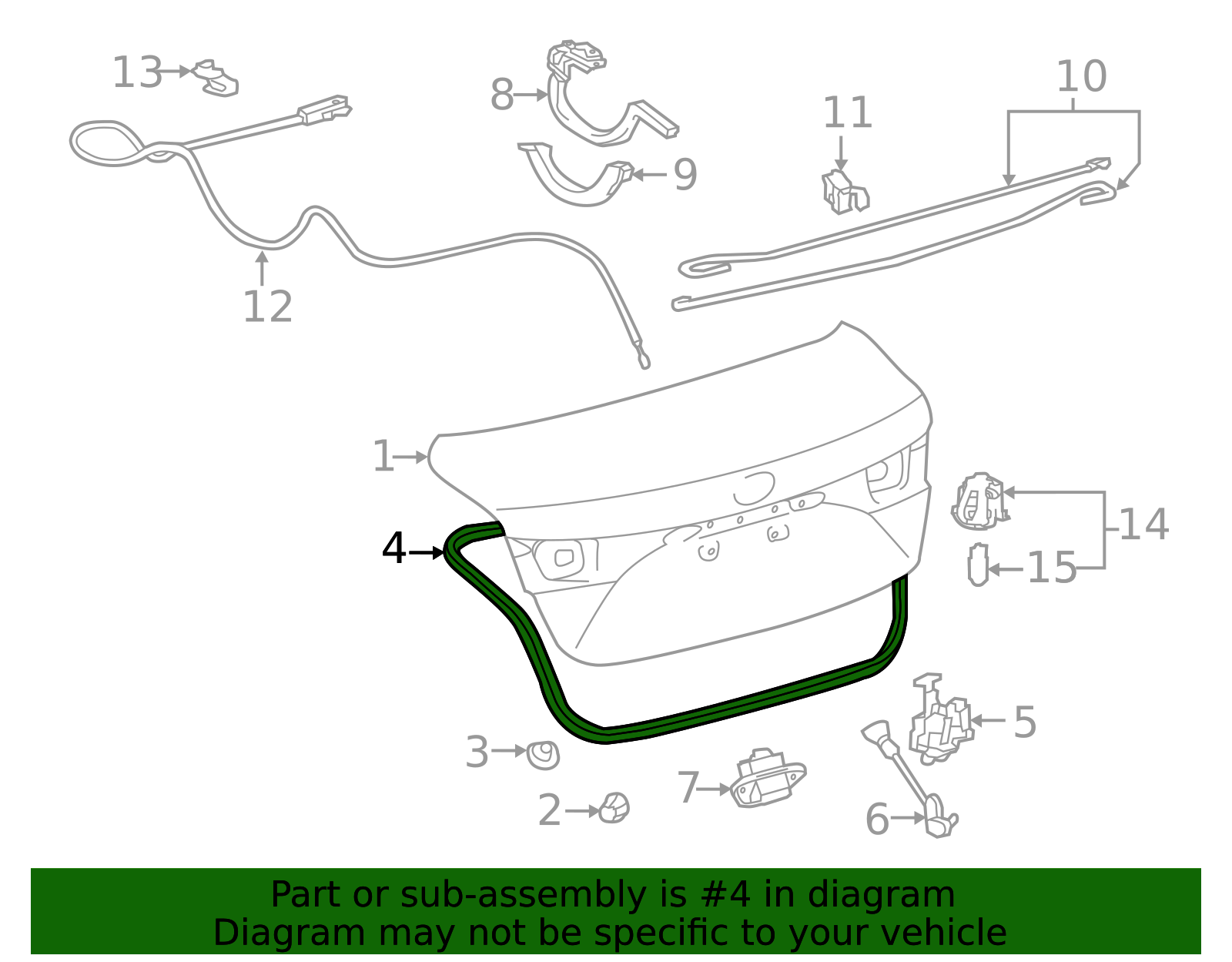 64461-07050 - High-Quality Weatherstrip for 2013-2018 Toyota Avalon ...