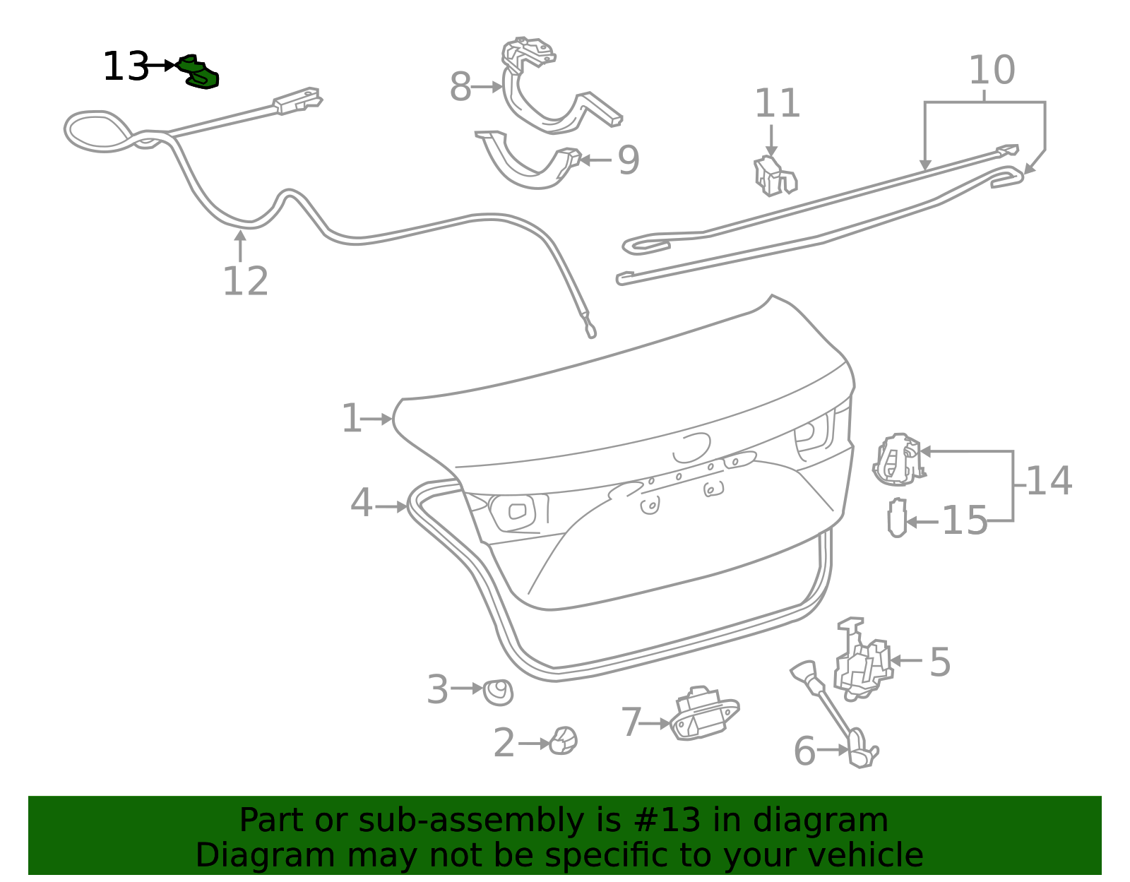 2002-2018 Toyota Deck Lid Release Cable Clip 90469-04004 | Toyota Parts ...