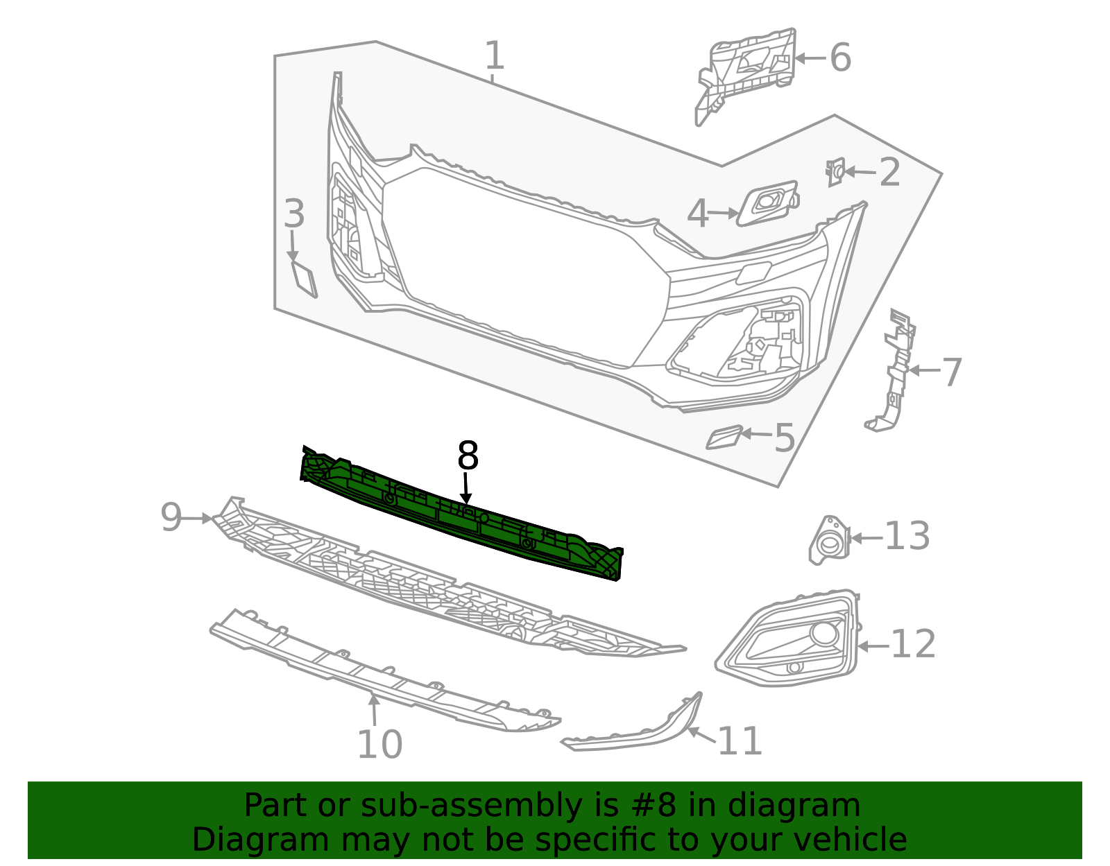 Lower Grille 80A-807-647-G-9B9 | AudiUSAParts.com