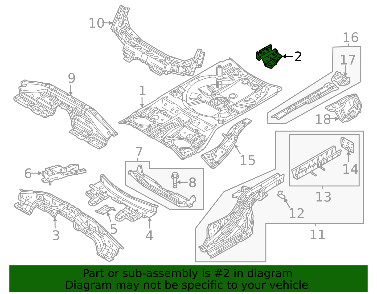 VC85-53-760A - Rear Floor Pan Rear Bracket 2023-2025 Mazda CX-50 ...