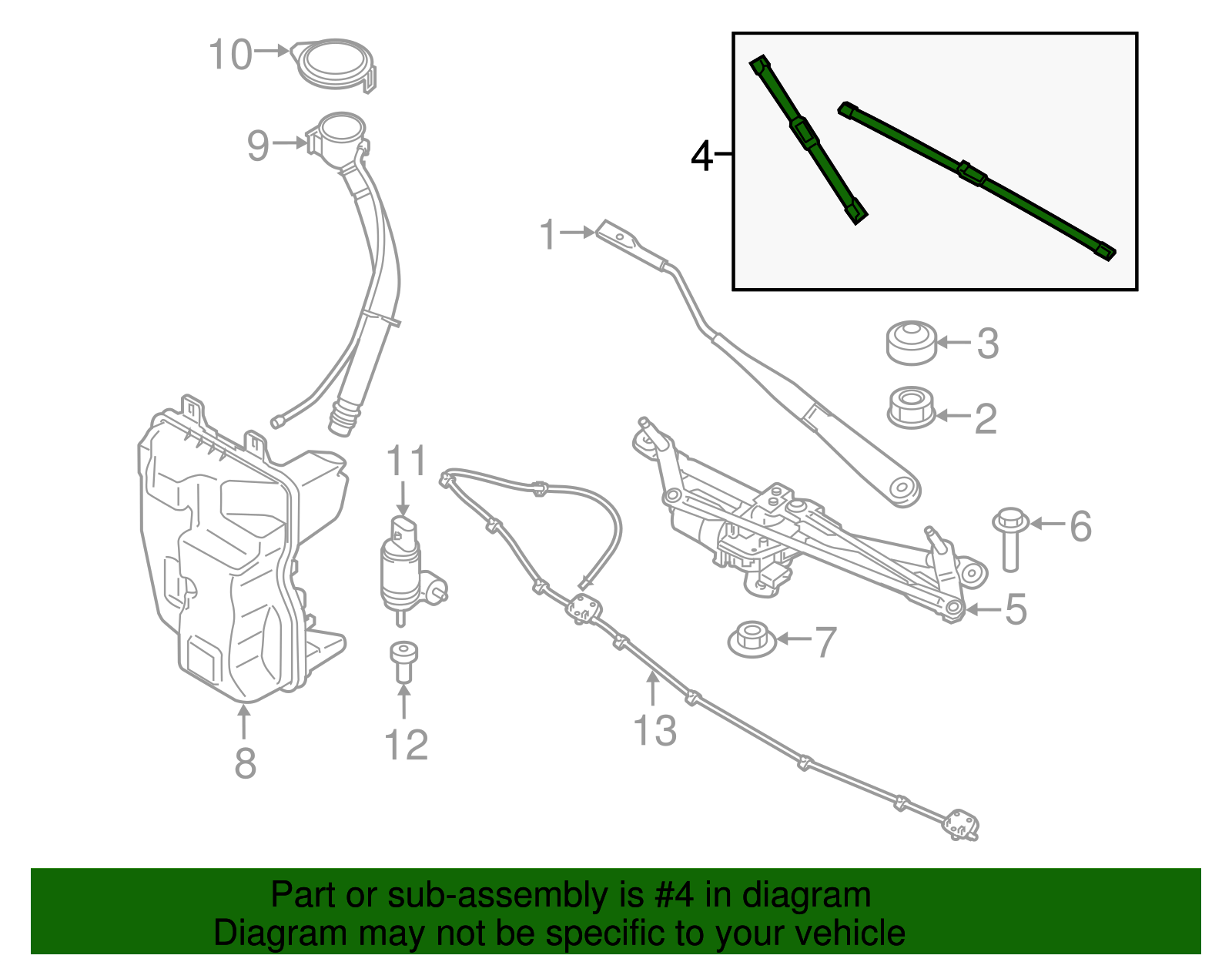 61-61-5-A27-D68 - Wiper Blade 2016-2022 BMW X1 | BMWPartsDirect.com