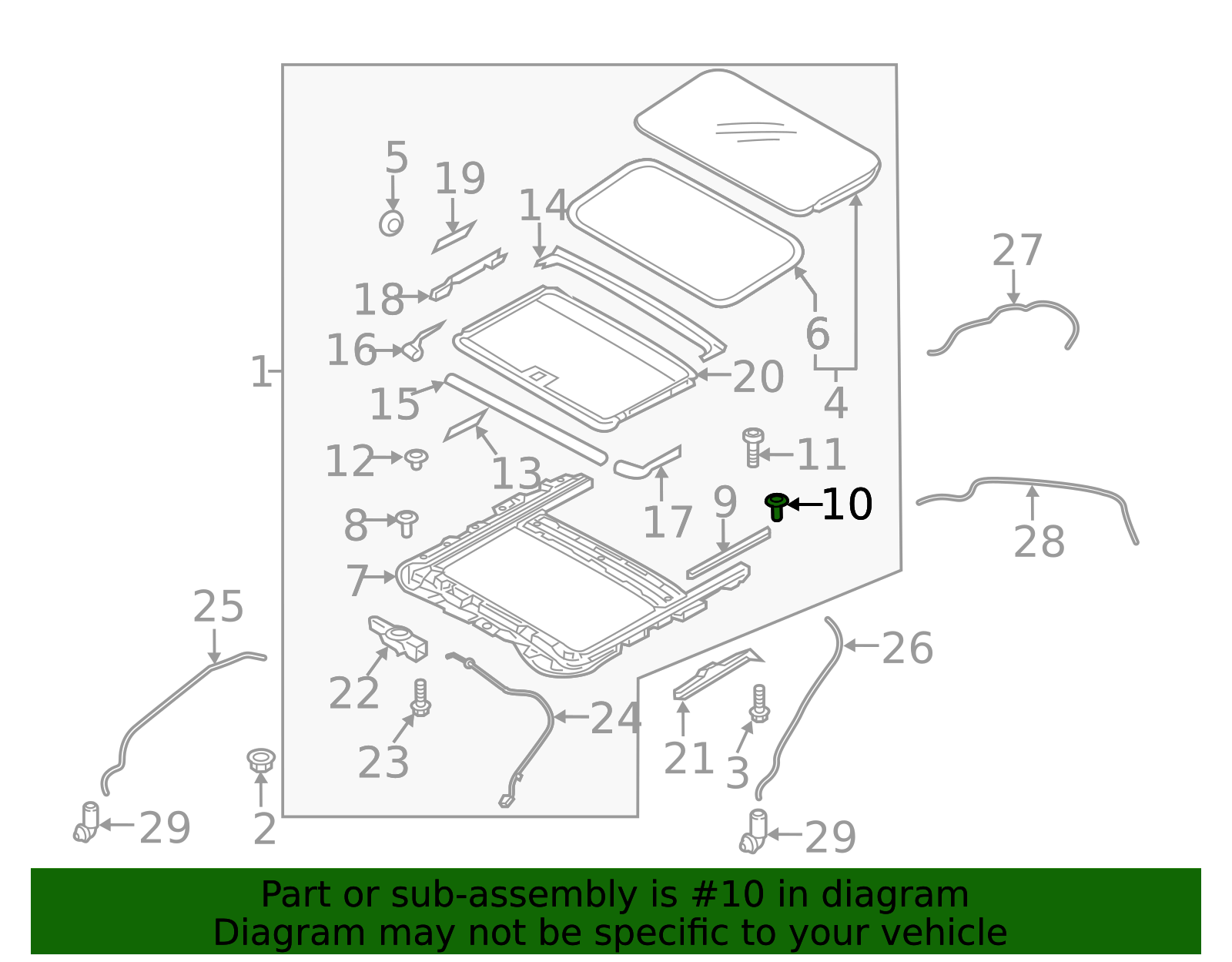 Hyundai - 81649-A7000 - Sunroof Frame Stopper - 2017-2025 Hyundai | OEM ...