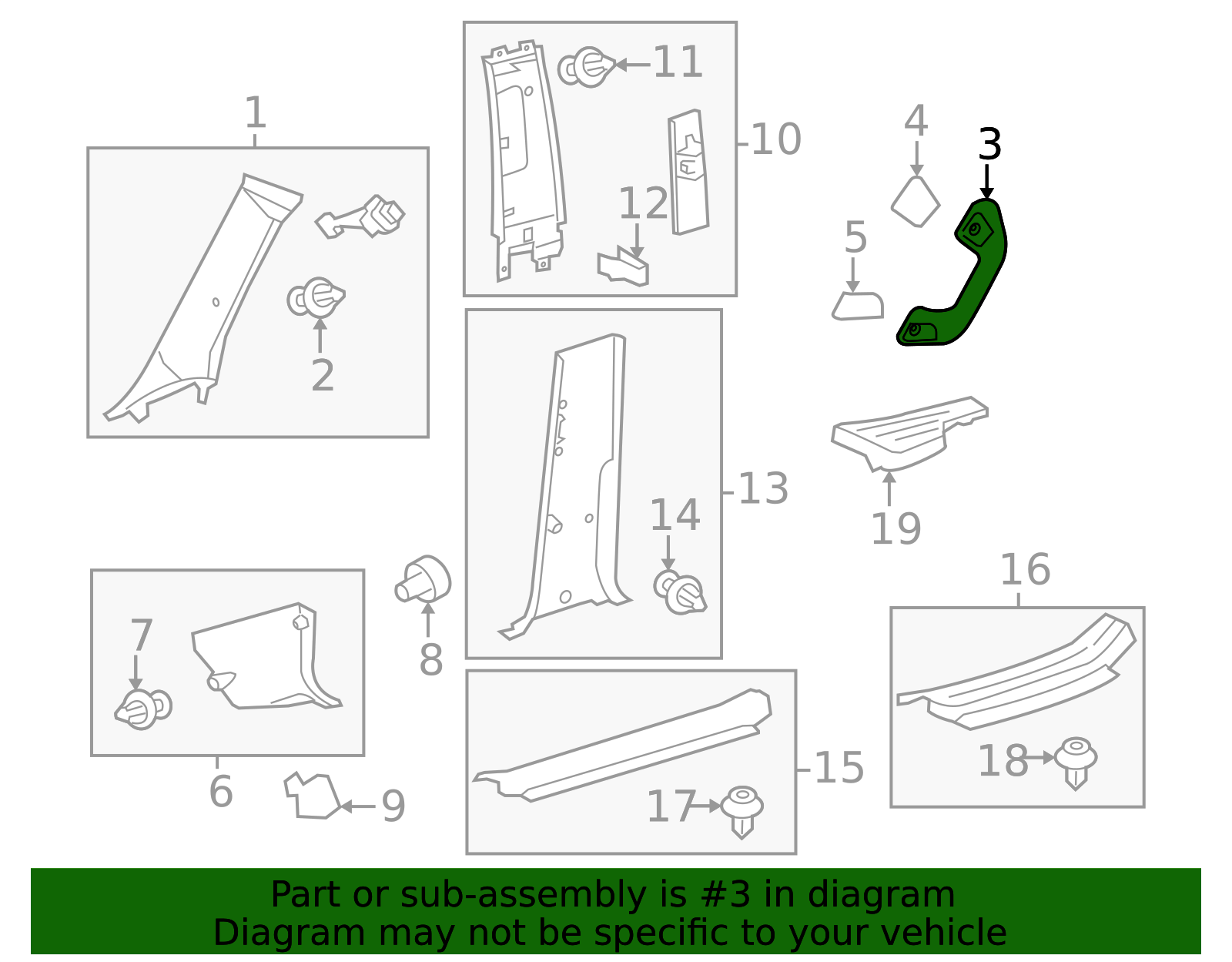 Genuine Official Toyota Interior Grab Bar part# 74680-60010-B0 for 2010 ...