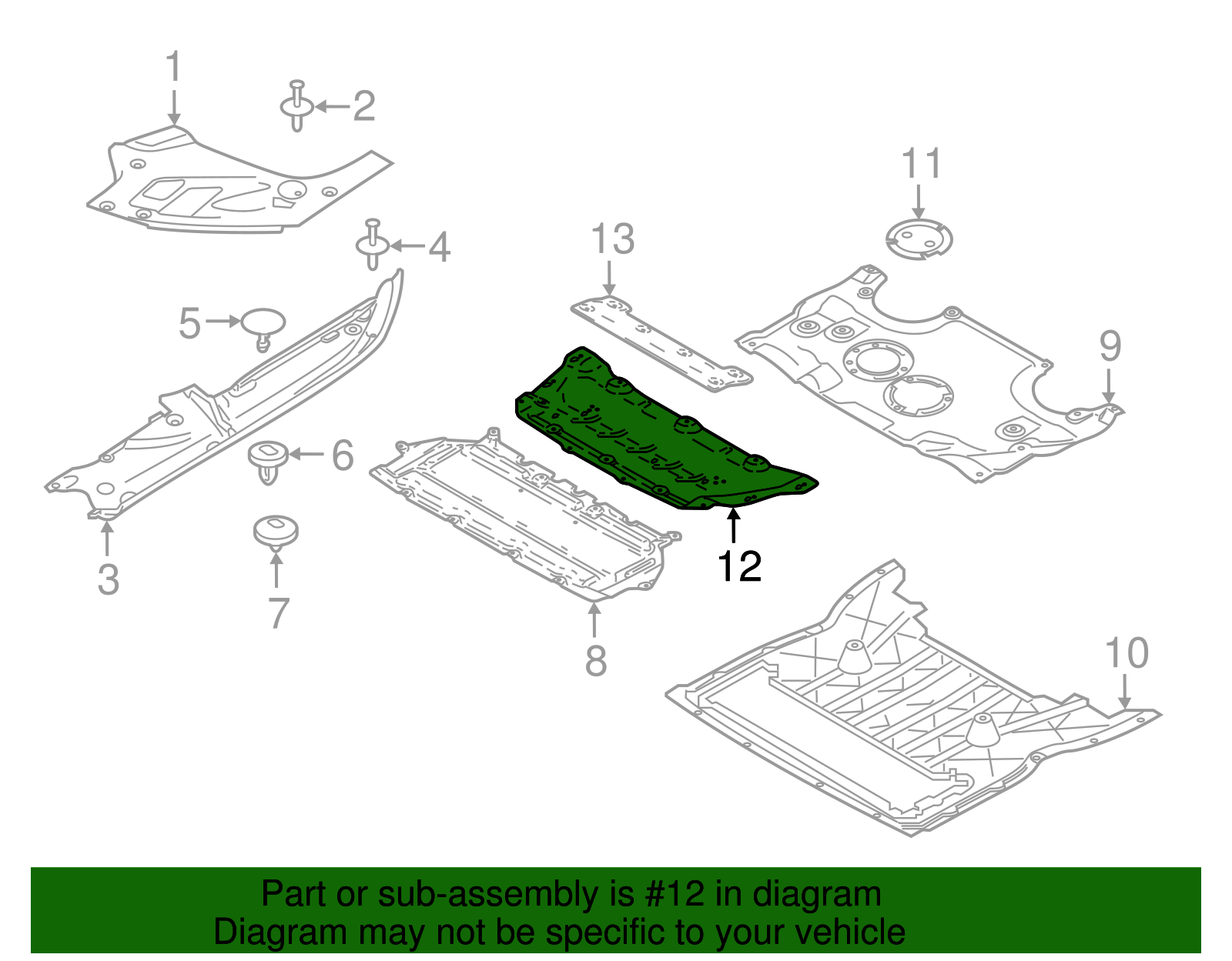 51757363730 - 2016-2025 BMW Skid Plate (51-75-7-363-730) | BMW of South Atlanta Parts