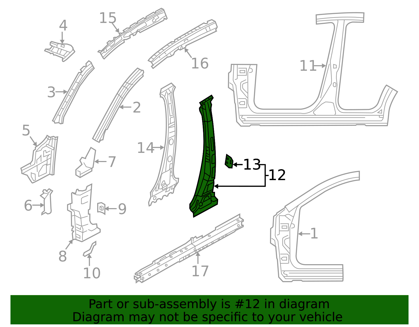 KD53-70-360A - Center Pillar Reinforced 2013-2016 Mazda CX-5 ...