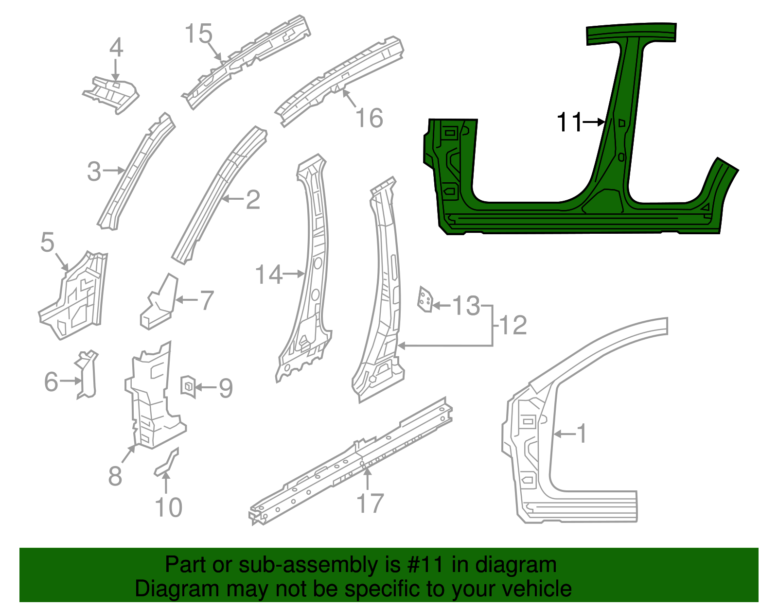 2013-2016 Mazda CX-5 Center Pillar & Rocker KDY3-70-271C ...