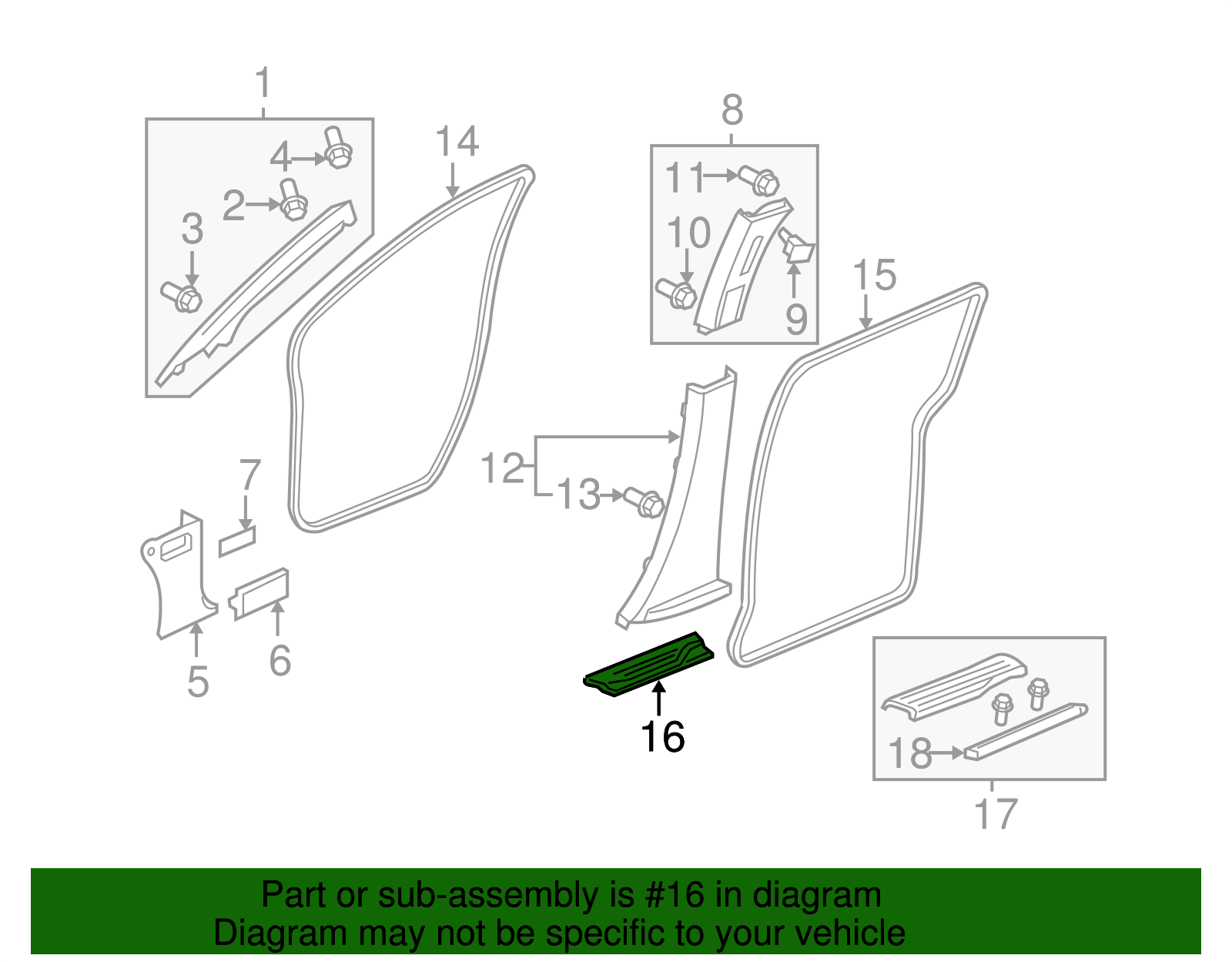 84251-SHJ-A00ZF - Sill Plate 2008-2010 Honda Odyssey | Honda Parts Online