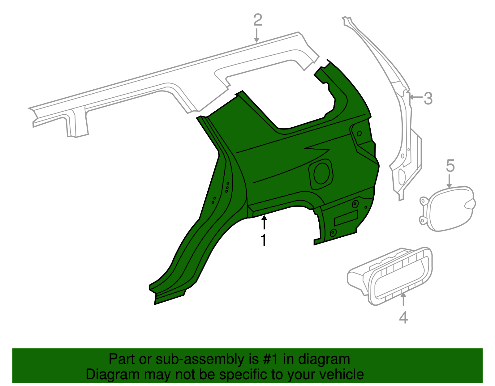 2010-2024 Toyota 4Runner Quarter Panel 61611-35271 | Sparks Parts