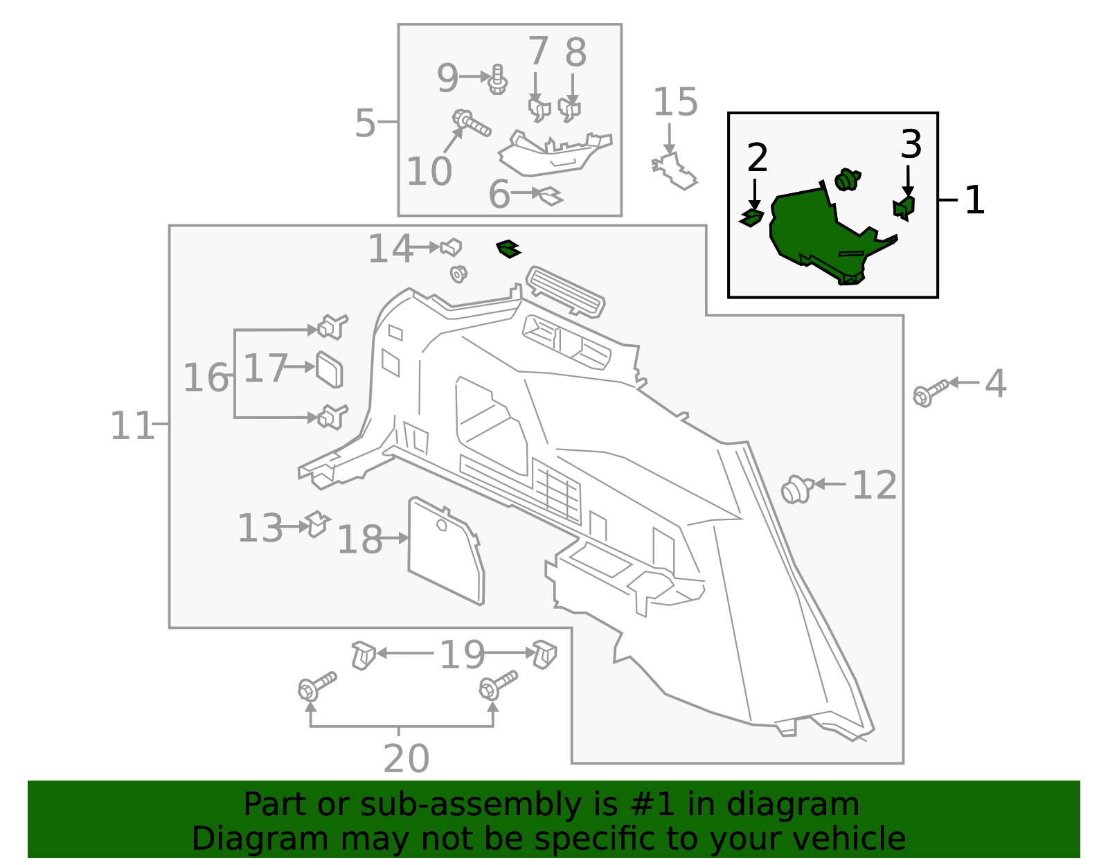 2020-2024 Ford | Pillar Trim | LB5Z-7831005-BD | Walls' Ford Parts