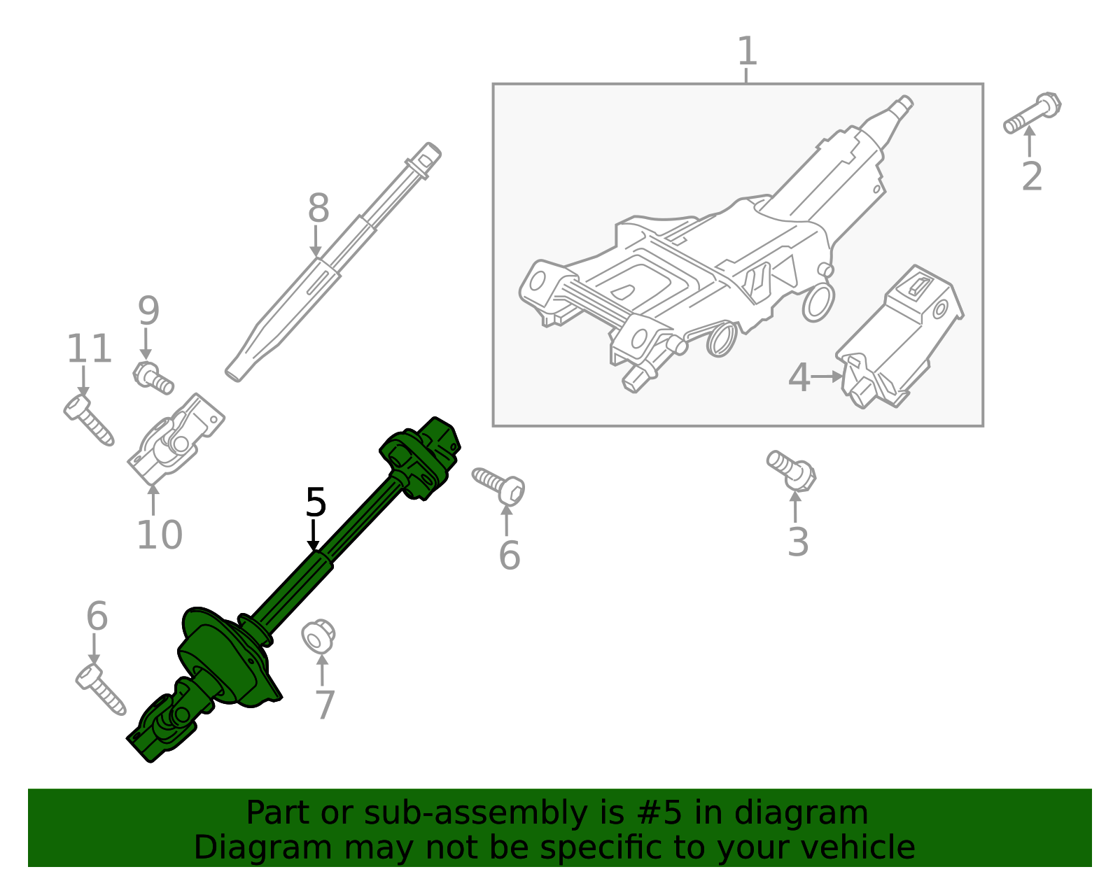 2015-2023 Ford Mustang Upper Shaft FR3Z-3E751-C | Miracle Ford Parts