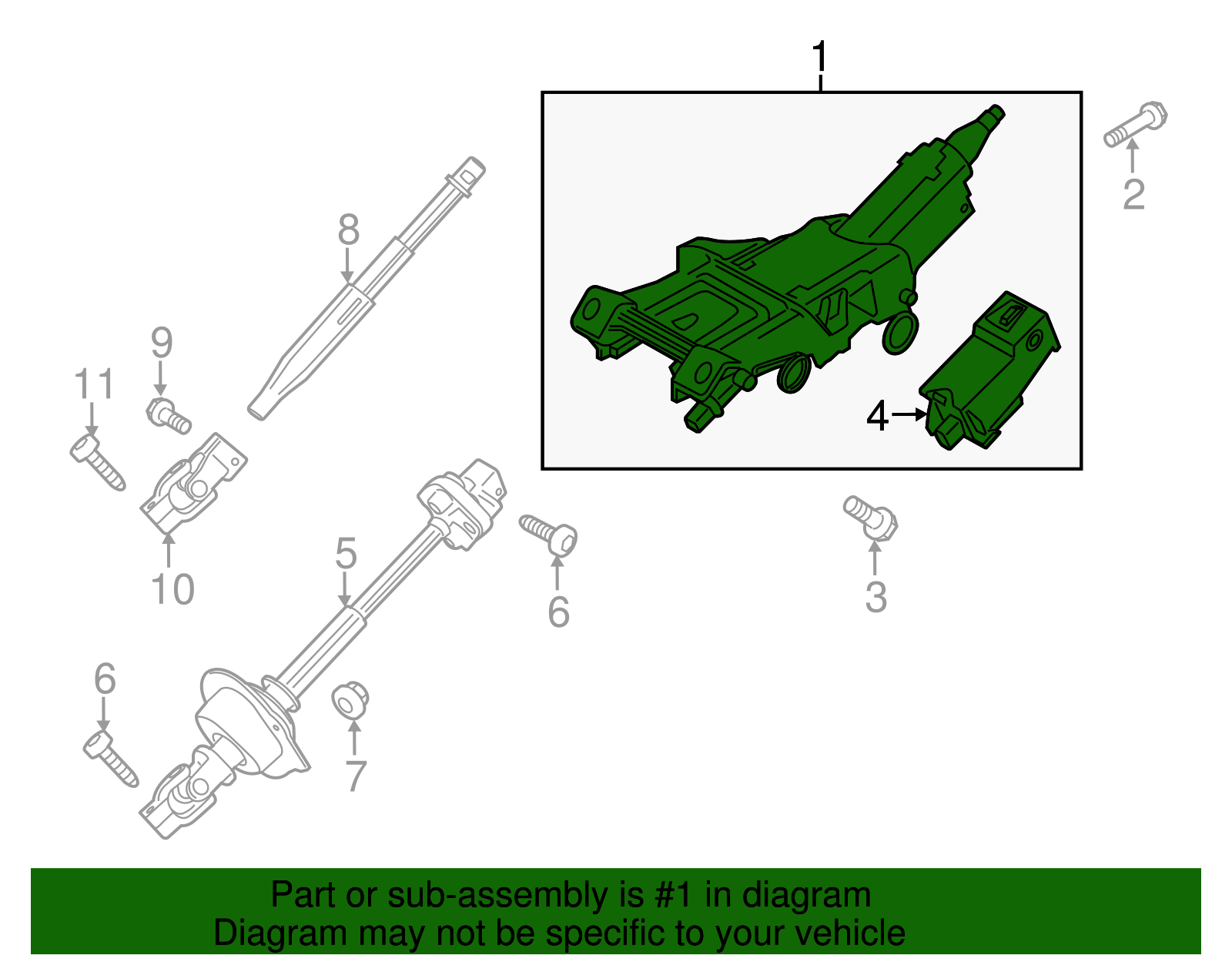 2015-2023 Ford Mustang Steering Column GR3Z-3C529-K | Ford OEM Parts Outlet
