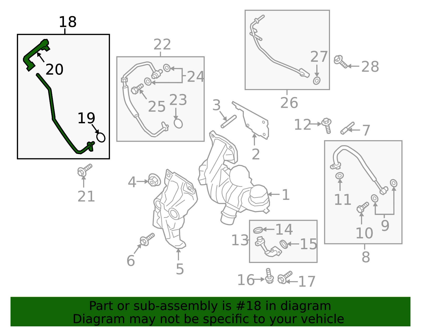 Genuine OEM Ford Part - Turbocharger Coolant Line FB5Z-8A520-D ...
