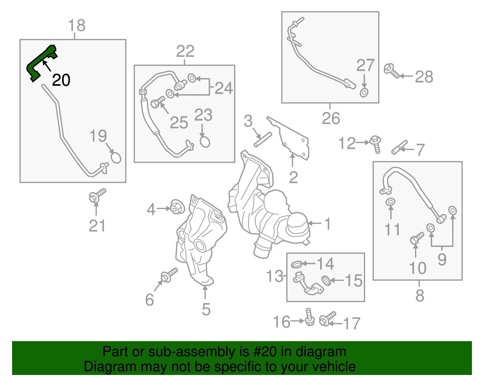 2015-2020 Ford | Water Hose Assembly Tube | FB5Z-8K289-A | Walls' Ford ...