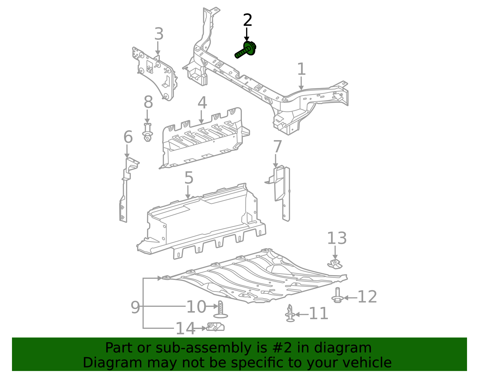 2021-2025 Ford Mustang Mach-E Radiator Support Bolt w716213s439 ...