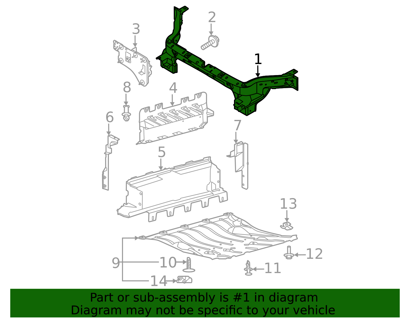 LJ9Z-16138-D - 2021-2024 Ford Mustang Mach-E - Radiator Support ...