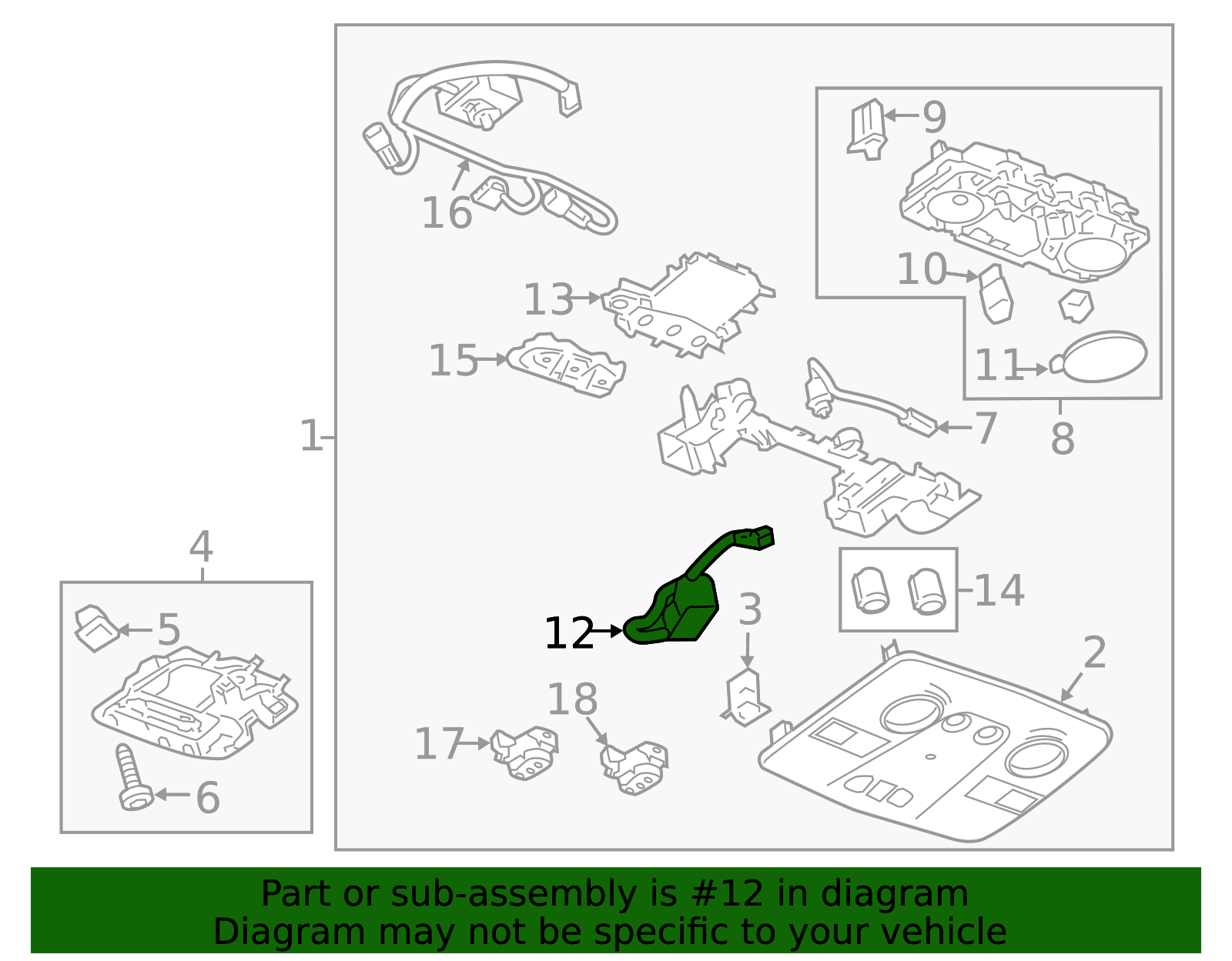 2013-2019 GM Light Titanium Communication Interface Module Microphone ...