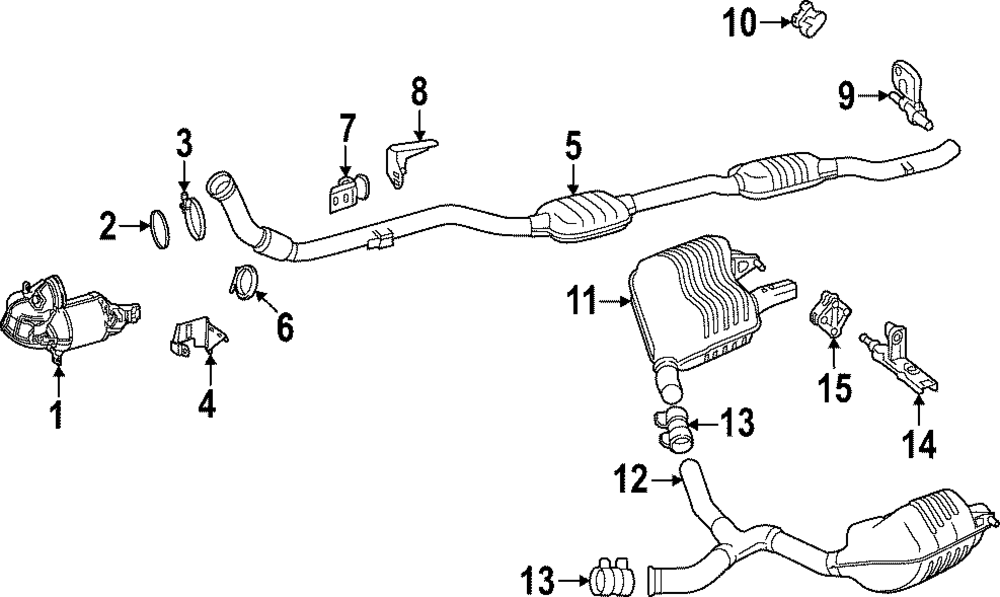 206-490-30-01 - Muffler & Pipe Assembly 2022-2025 Mercedes-Benz C 300 ...