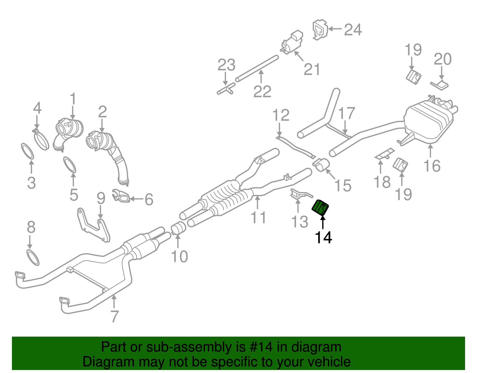 18207585359 - 2009-2019 BMW Center Muffler Rubber Mount (18-20-7-585 ...