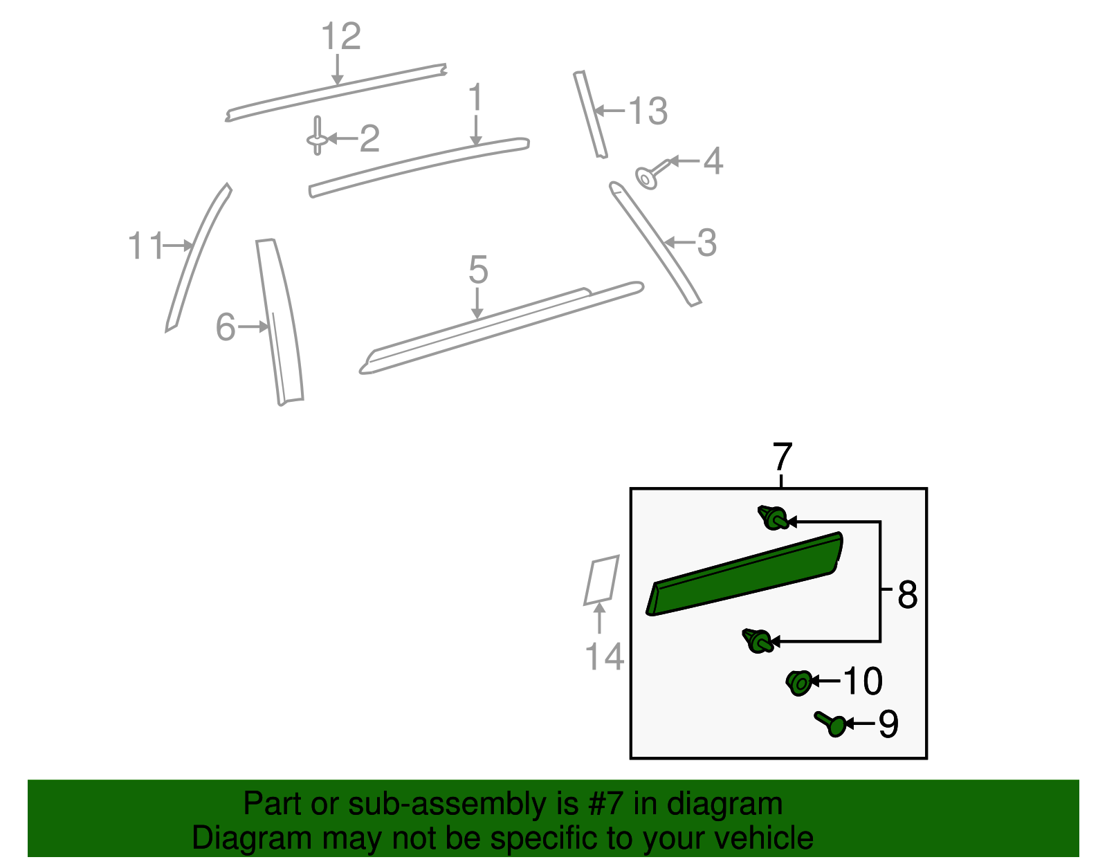 2009-2015 Toyota Venza Lower Molding 75075-0T900 | Toyota Parts Center