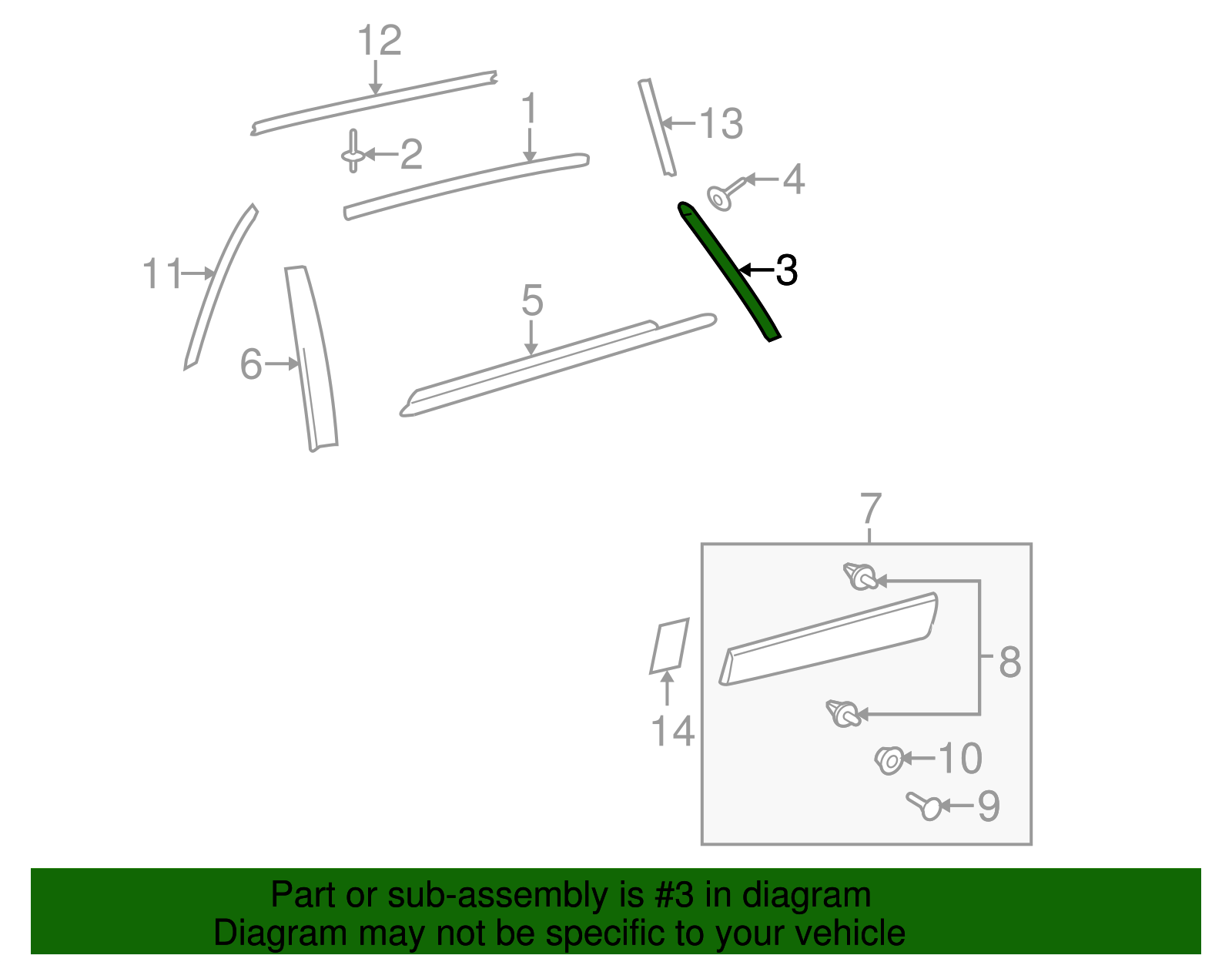 2009-2015 Toyota Venza Rear Molding 75766-0T010 | Toyota San Diego Parts