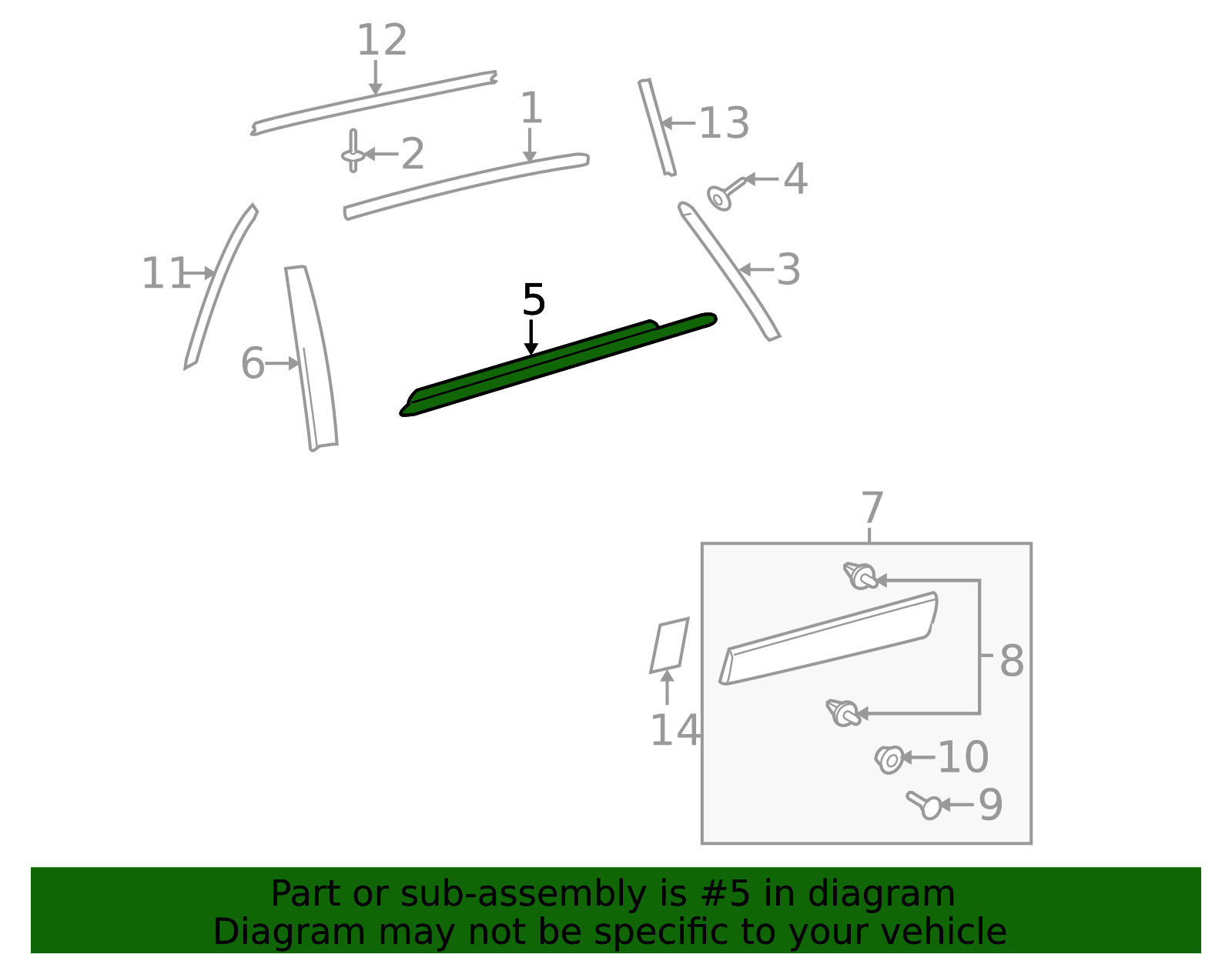 Genuine Official Toyota Door Window Belt Weatherstrip (Left, Rear) part ...