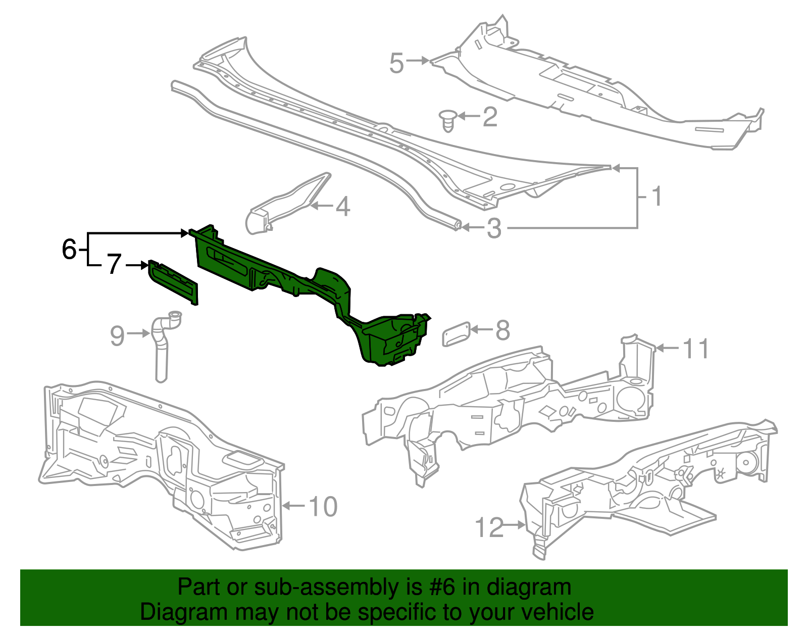 2015-2018 Chevrolet Corvette Cowl Plenum Panel 23142230 | Capital Chevy ...