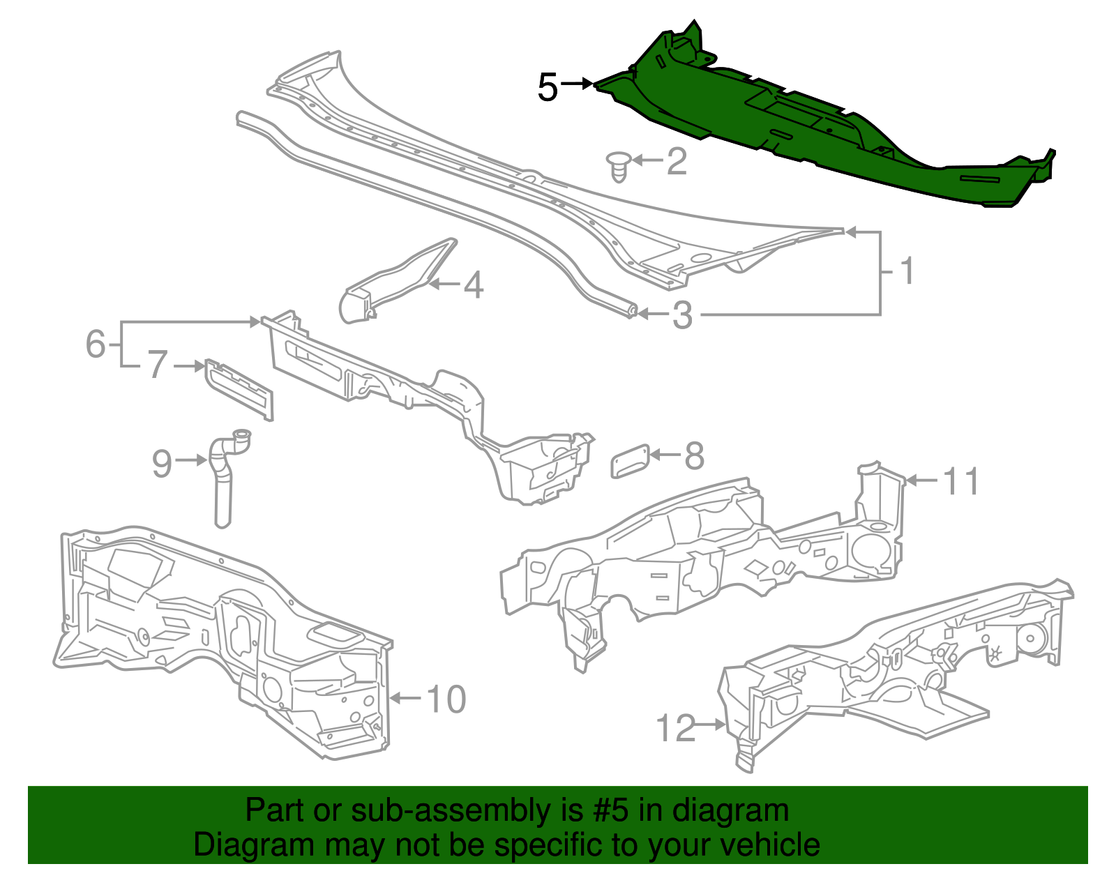 2014-2019 Chevrolet Corvette Plenum Upper Panel 84086743 | Capital ...