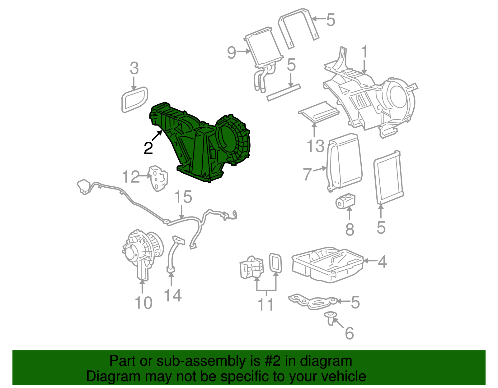 2007-2020 GM Auxiliary Air Conditioning Evaporator and Blower Case ...