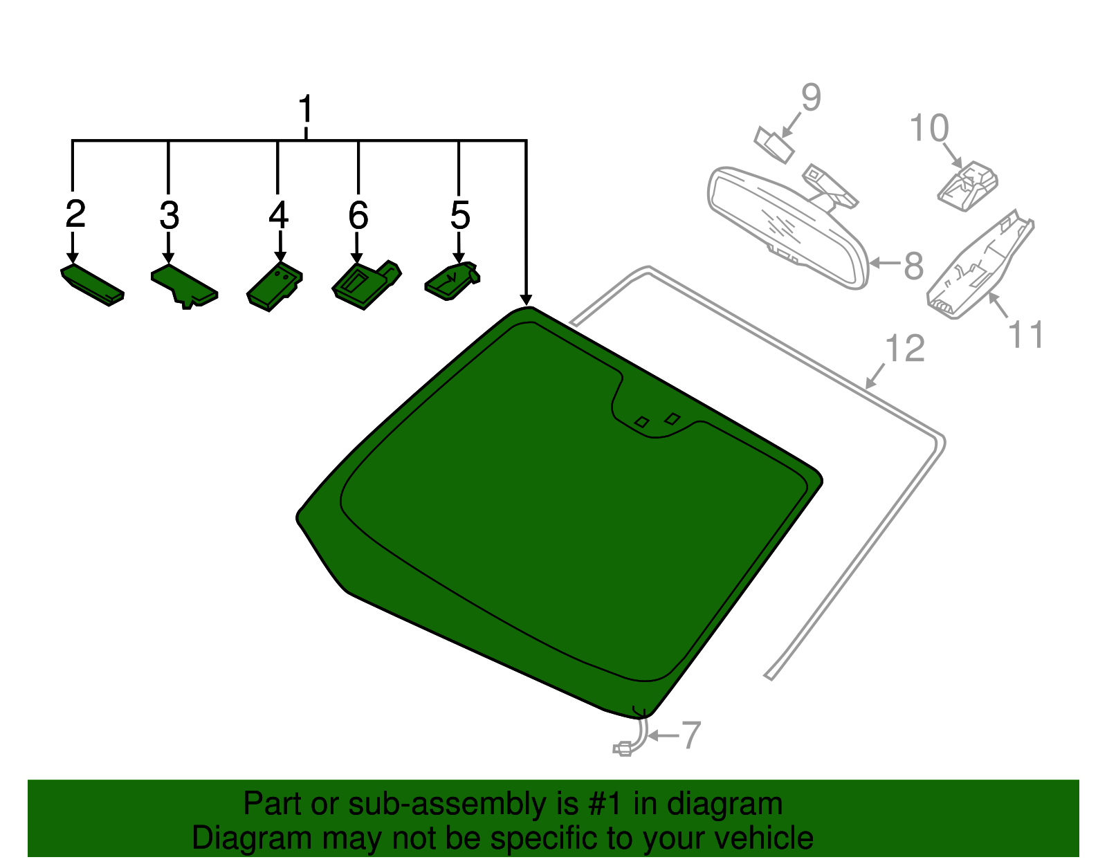 86111-B0100 - Windshield 2017-2018 Kia Forte | Kia.Parts Store