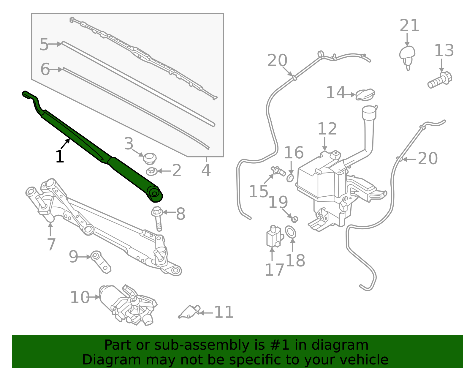 98321-R5000 - Wiper Arm 2021-2025 Kia Sorento | Kia.Parts Store