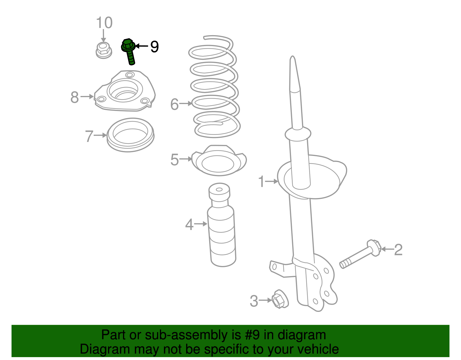 Official Nissan USA 54459-3JA0B - Strut Mount Bolt 2015-2025 Nissan ...