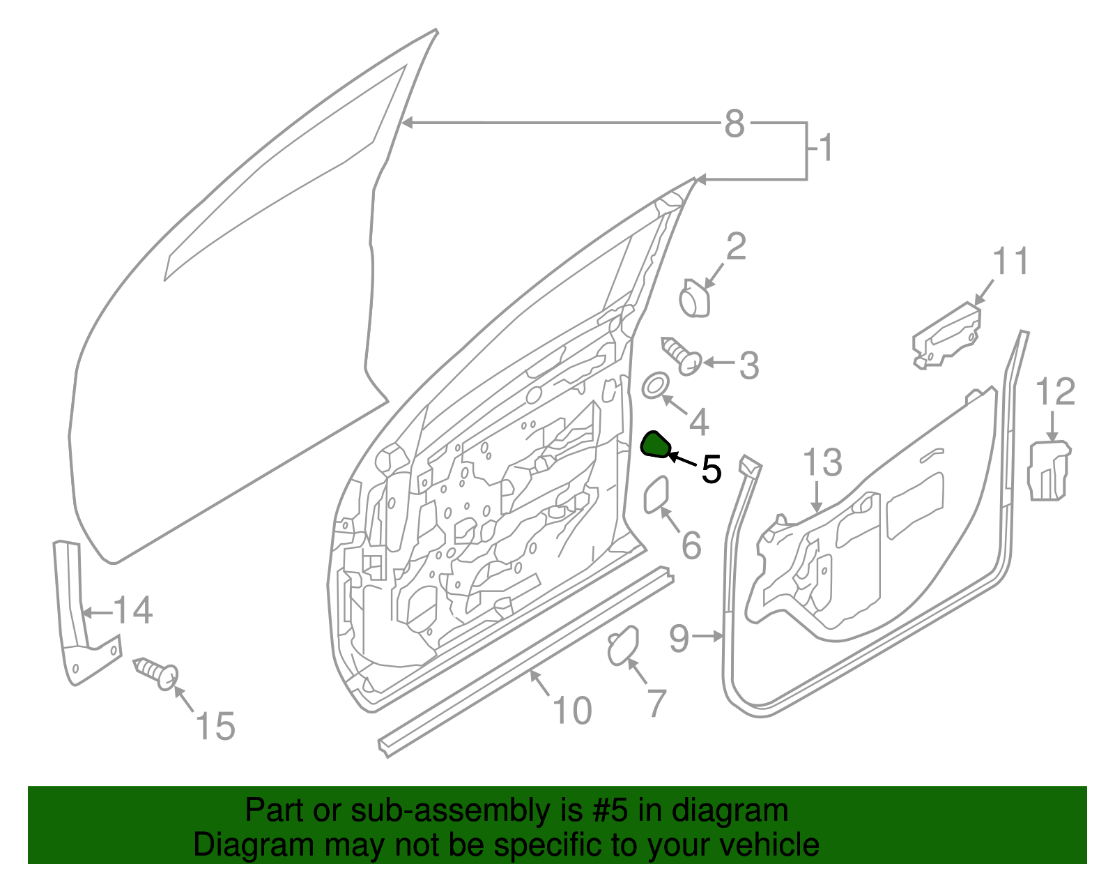 80872-6FL0B - 2004-2024 Nissan - Door Shell Bumper | Anicra Nissan Parts