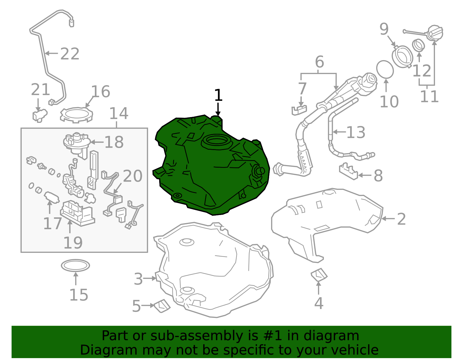 2019-2025 Toyota Fuel Tank 77001-0A250 | Toyota Parts Center