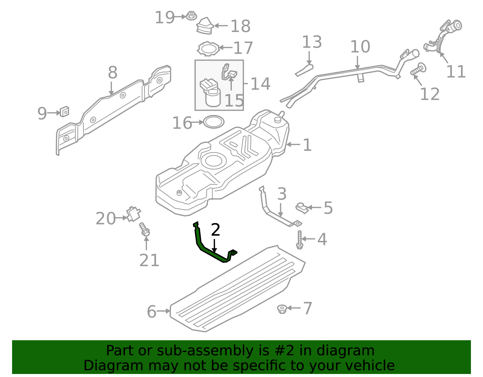 2018-2025 Ford | Tank Strap | JL1Z-9054-F | Walls' Ford Parts