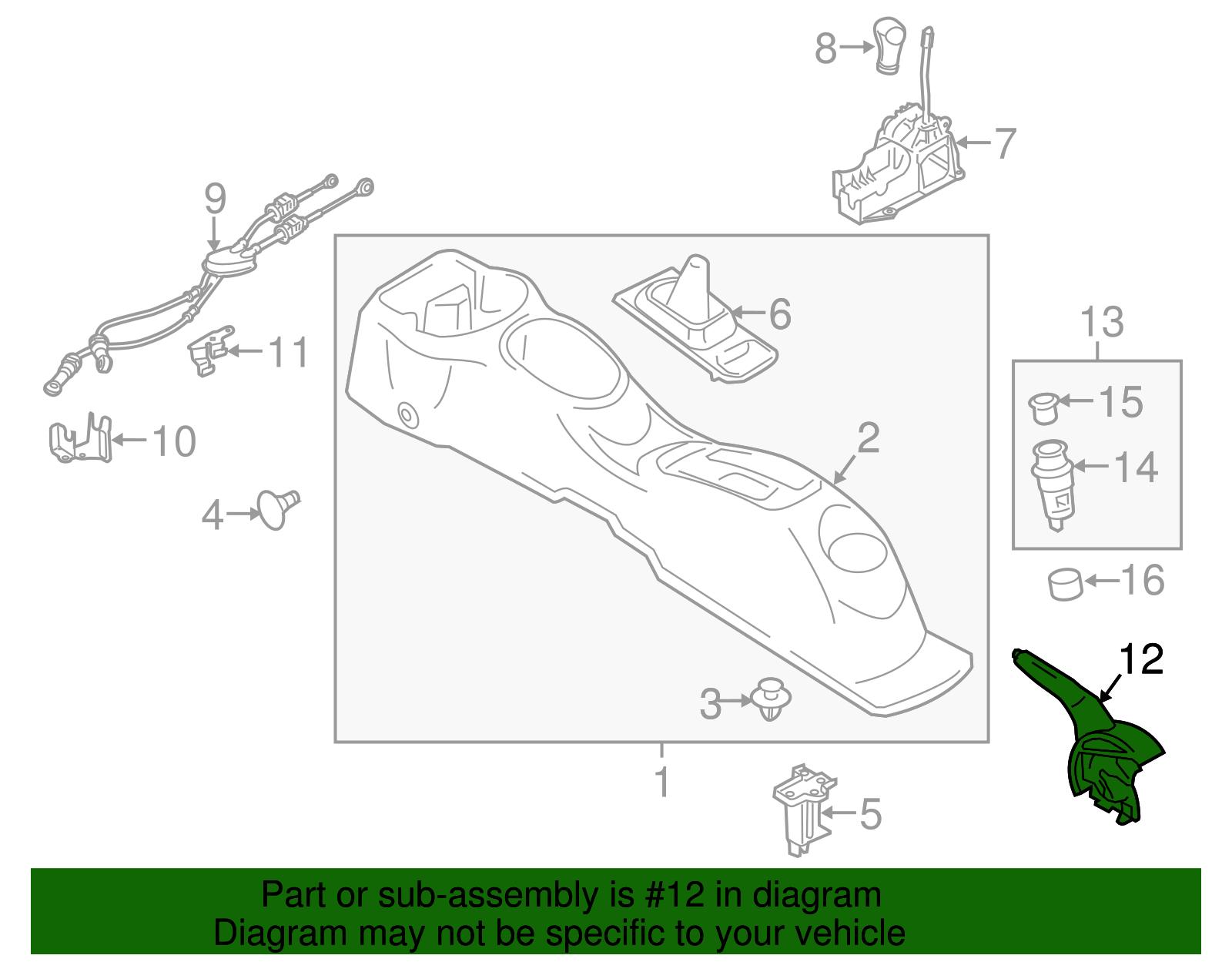 2012-2019 Nissan Parking Brake Handle 36010-3VY1B | My Nissan Part