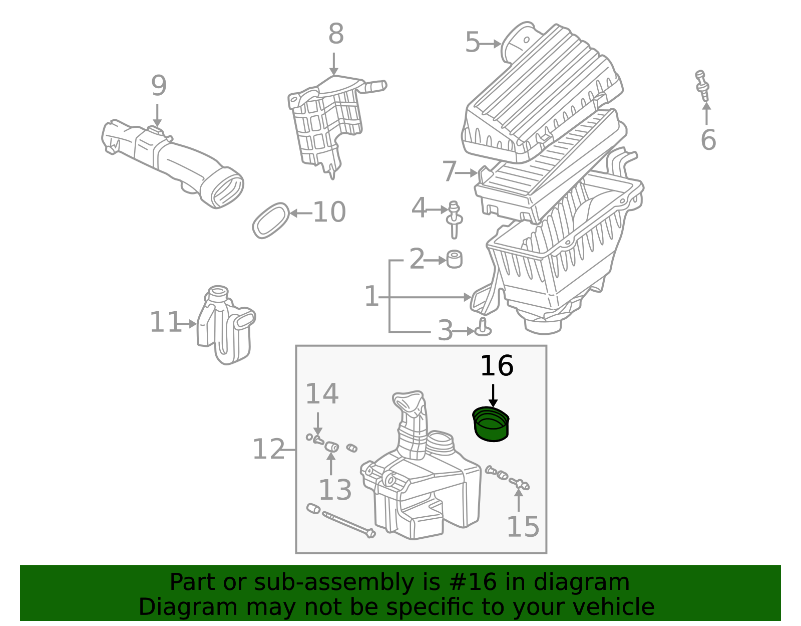 17244-P0G-A00 - Resonator Assembly Seal 1995-2002 Honda Accord | Honda ...